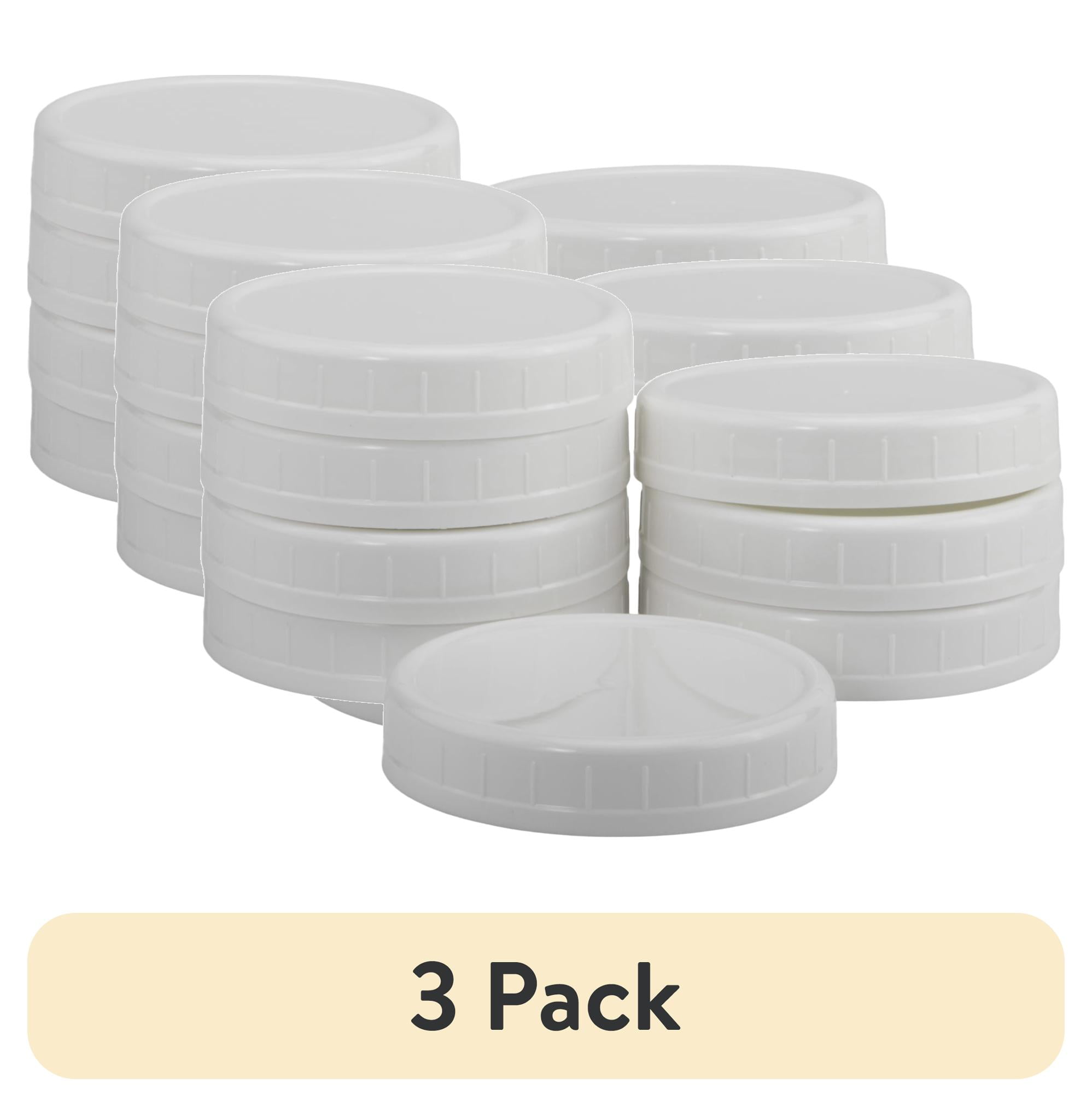 (3 pack) Mainstays 8-Pack Plastic Mason Jar Lids - Wide Mouth, Reusable ...