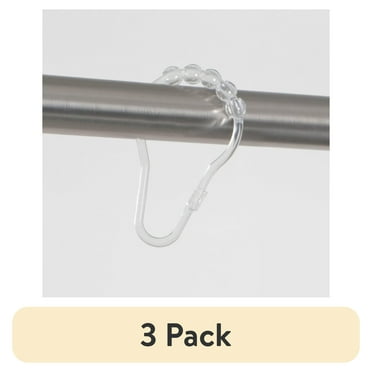 Kenney Rust-Proof Smooth Plastic Shower Curtain Rings, Set of 12, Clear ...