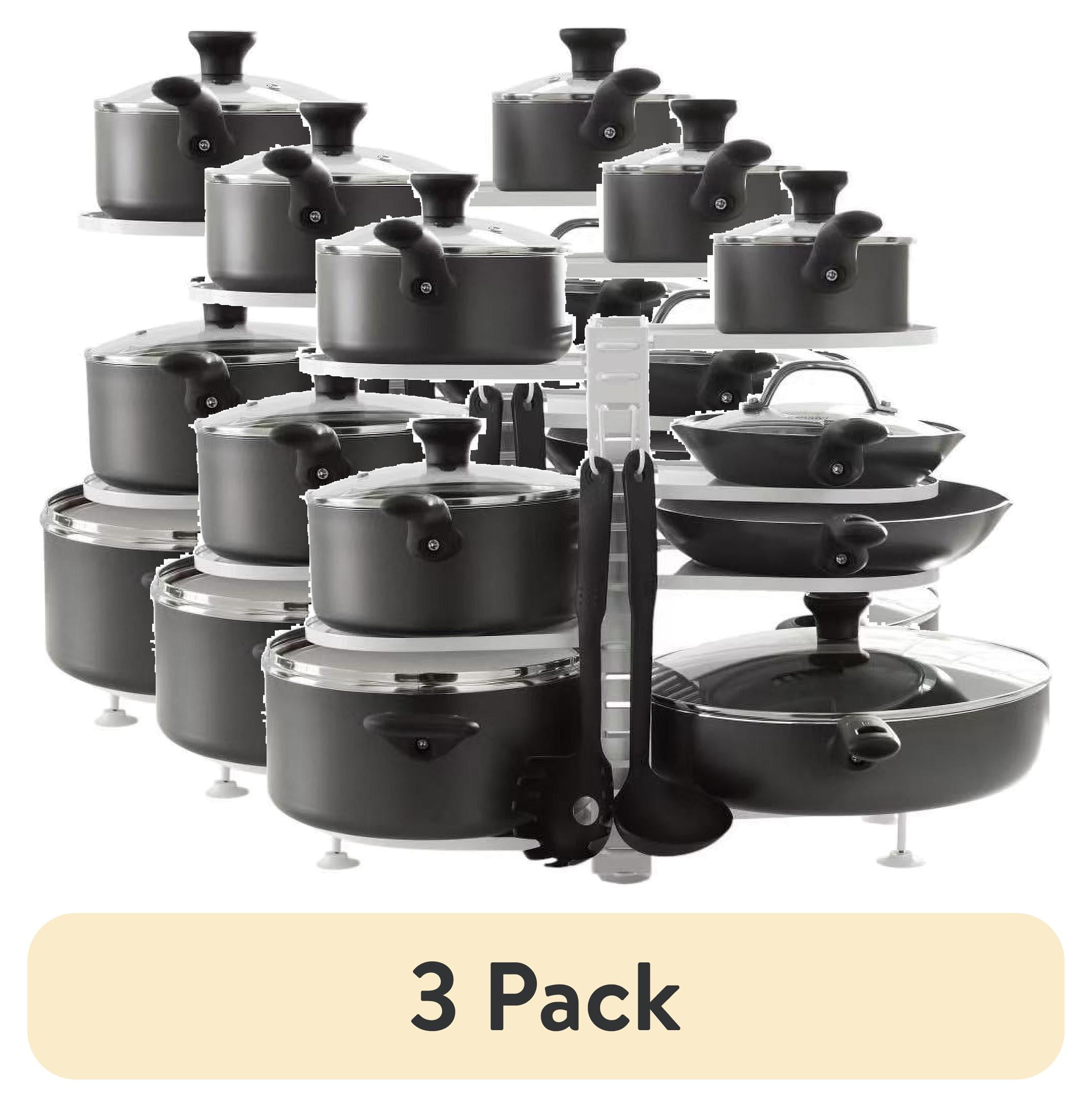 (3 pack) Mainstays Pots and Pans Organizer, 8 Adjustable Shelves ...