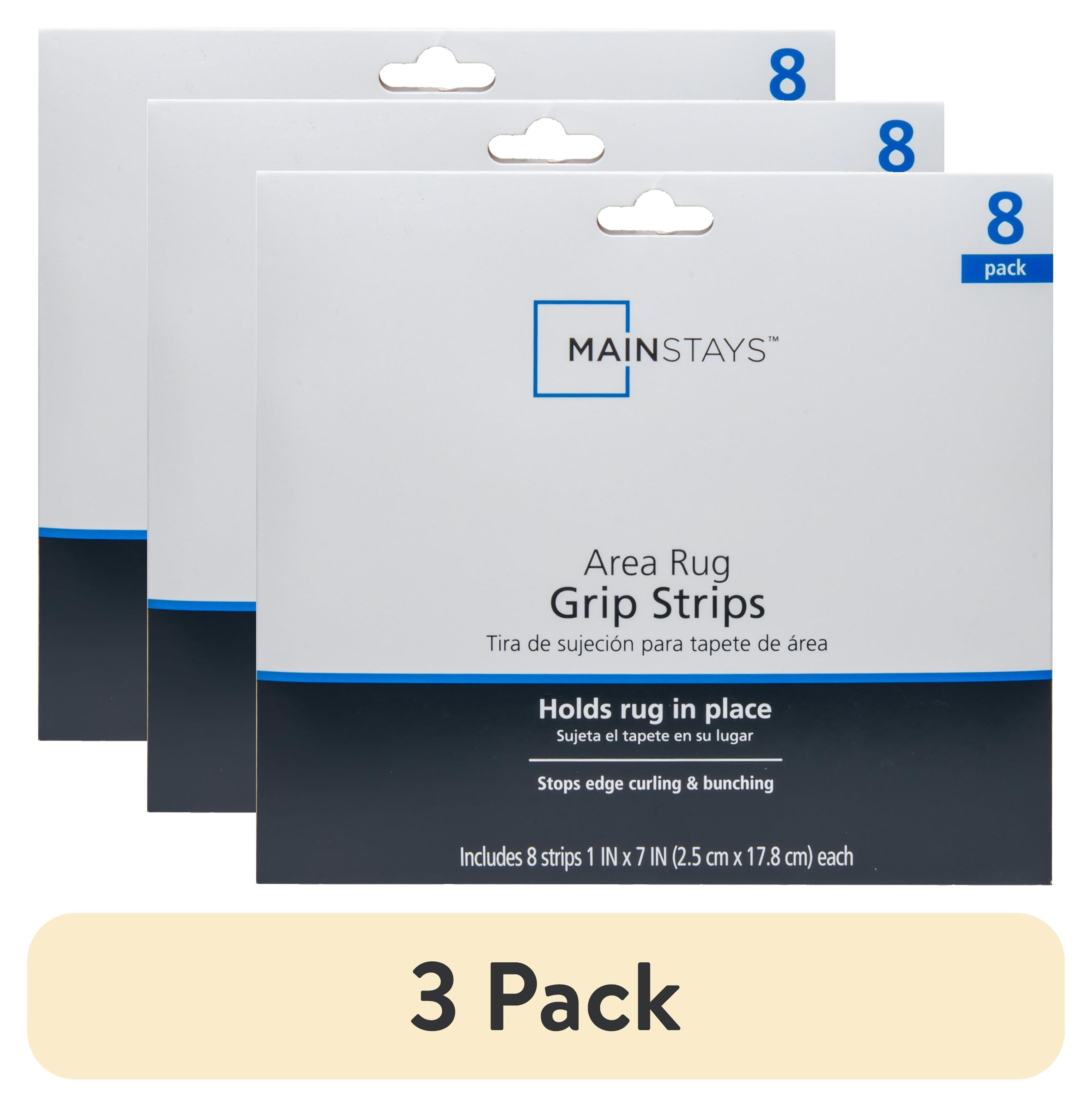 (3 pack) Mainstays Reusable Anti-Slip Rug Grip Strips, Black, 1" x 7 ...