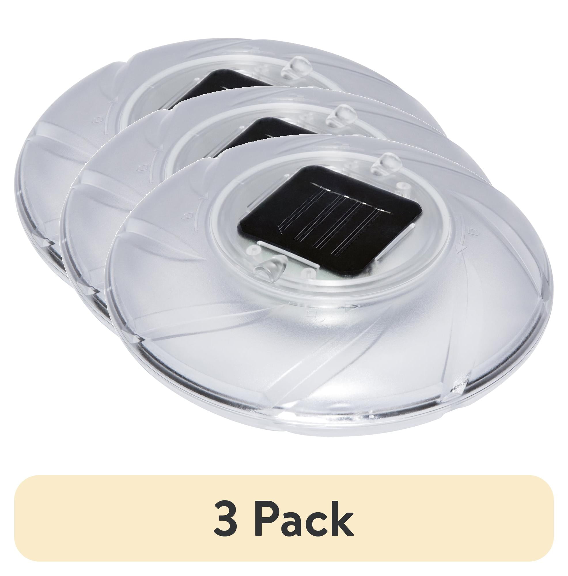 Mainstays Solar Floating Waterproof LED Pool Light 3-Pack Outdoor ...
