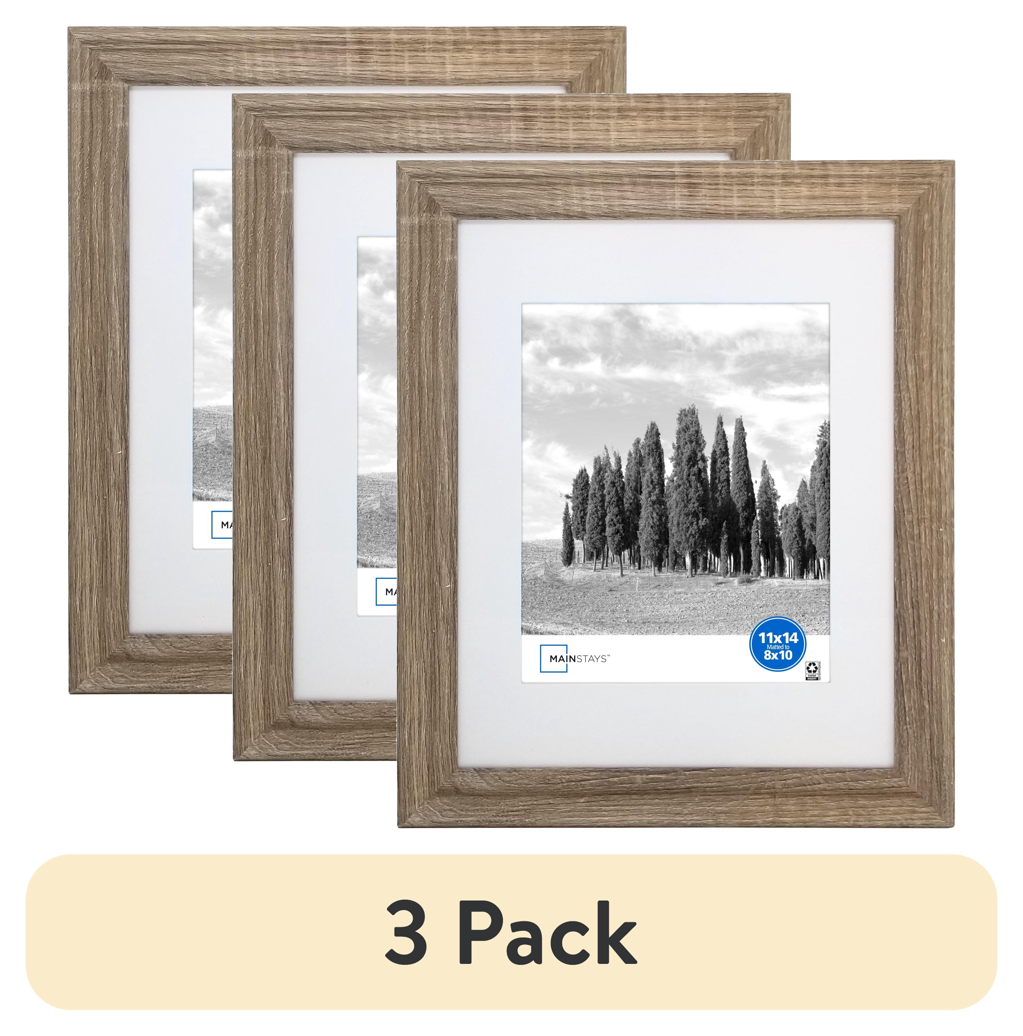 (3 pack) Mainstays Traditional 11x14 Matted to 8x10 Rustic Gray 1.46 ...