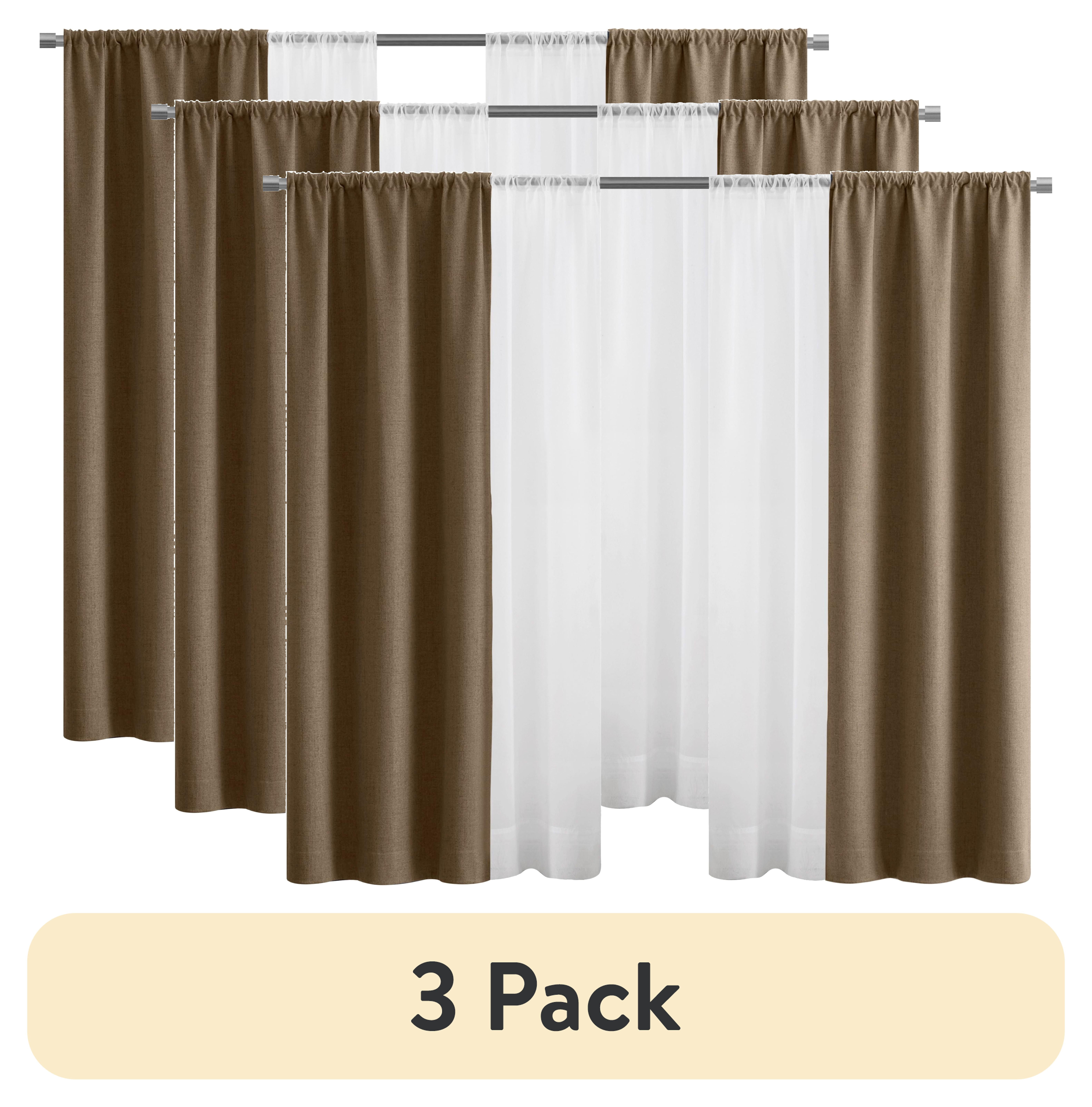 Free Shipping! Mainstays Twill Blackout and Voile Rod Pocket Curtains ...