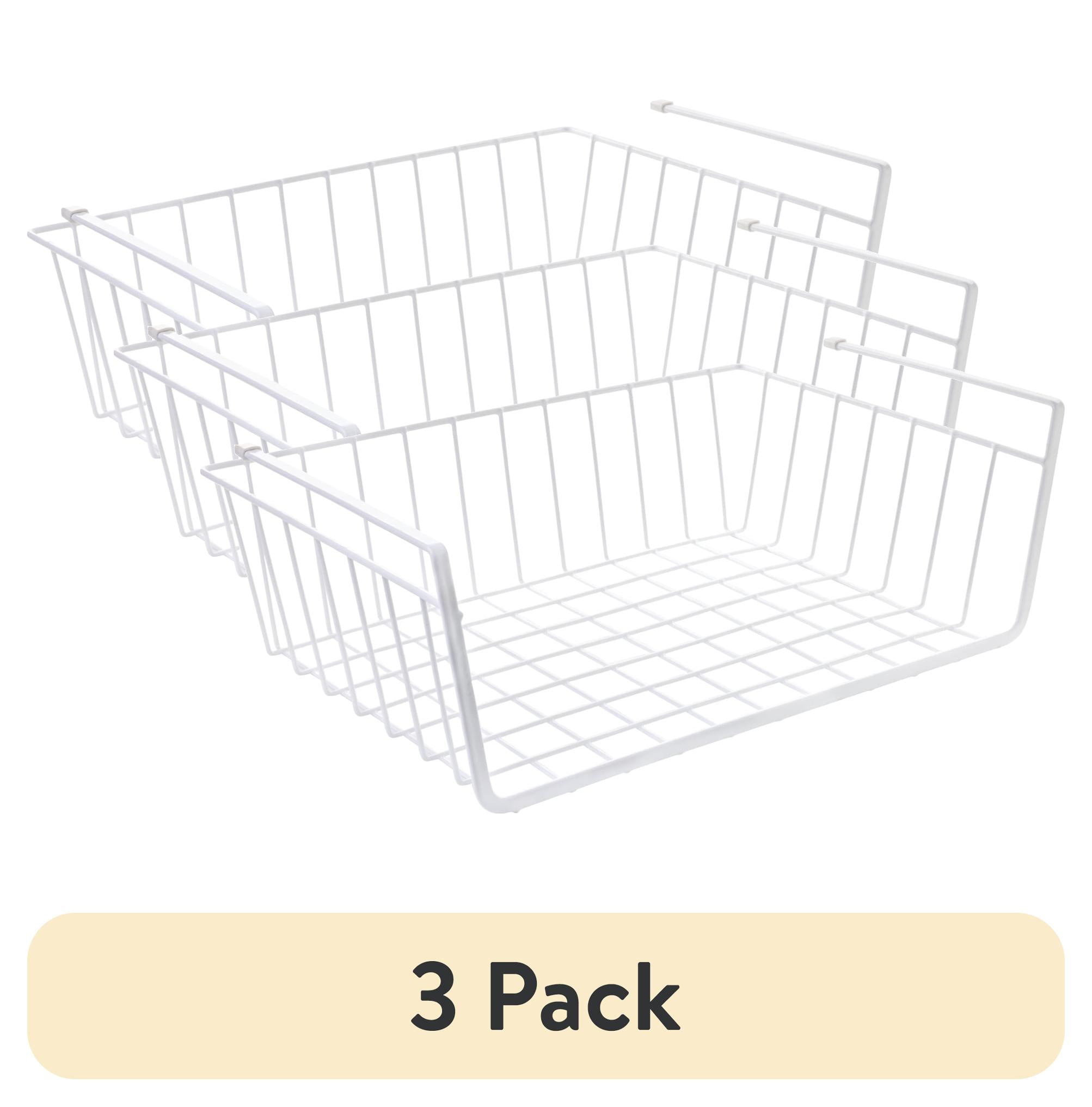(3 pack) Mainstays Wire Under Cabinet Baskets, White, 2 Count - Walmart.com