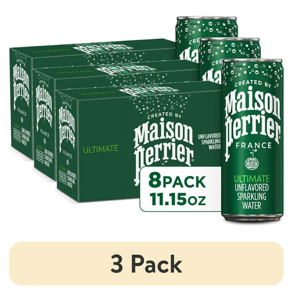 (3 pack) Maison Perrier Unflavored Ultimate Sparkling Water, 11.15 fl ...