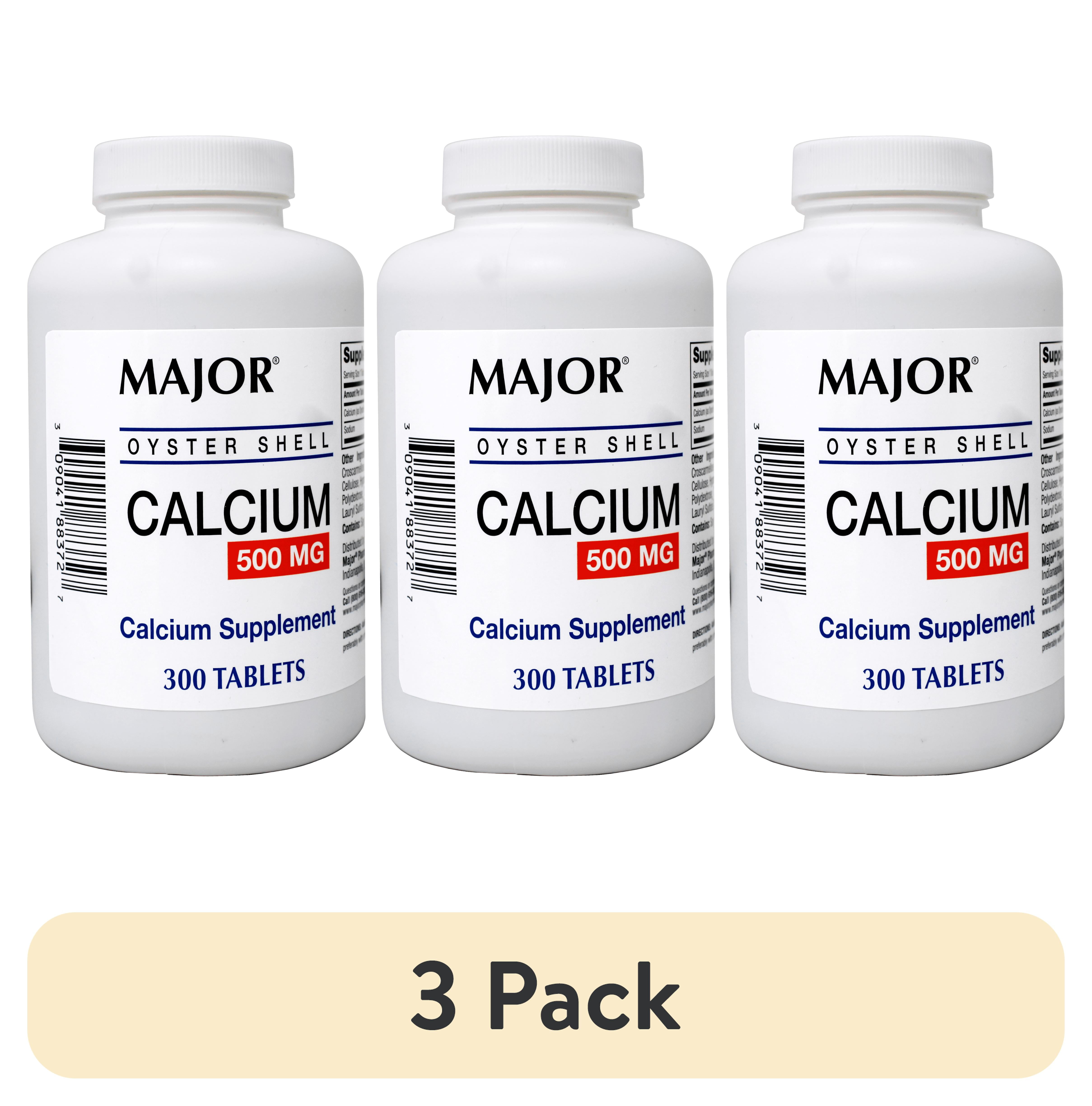 (3 pack) Major Oyster Shell Supplement 500 mg Strength Tablet, 300 ea ...