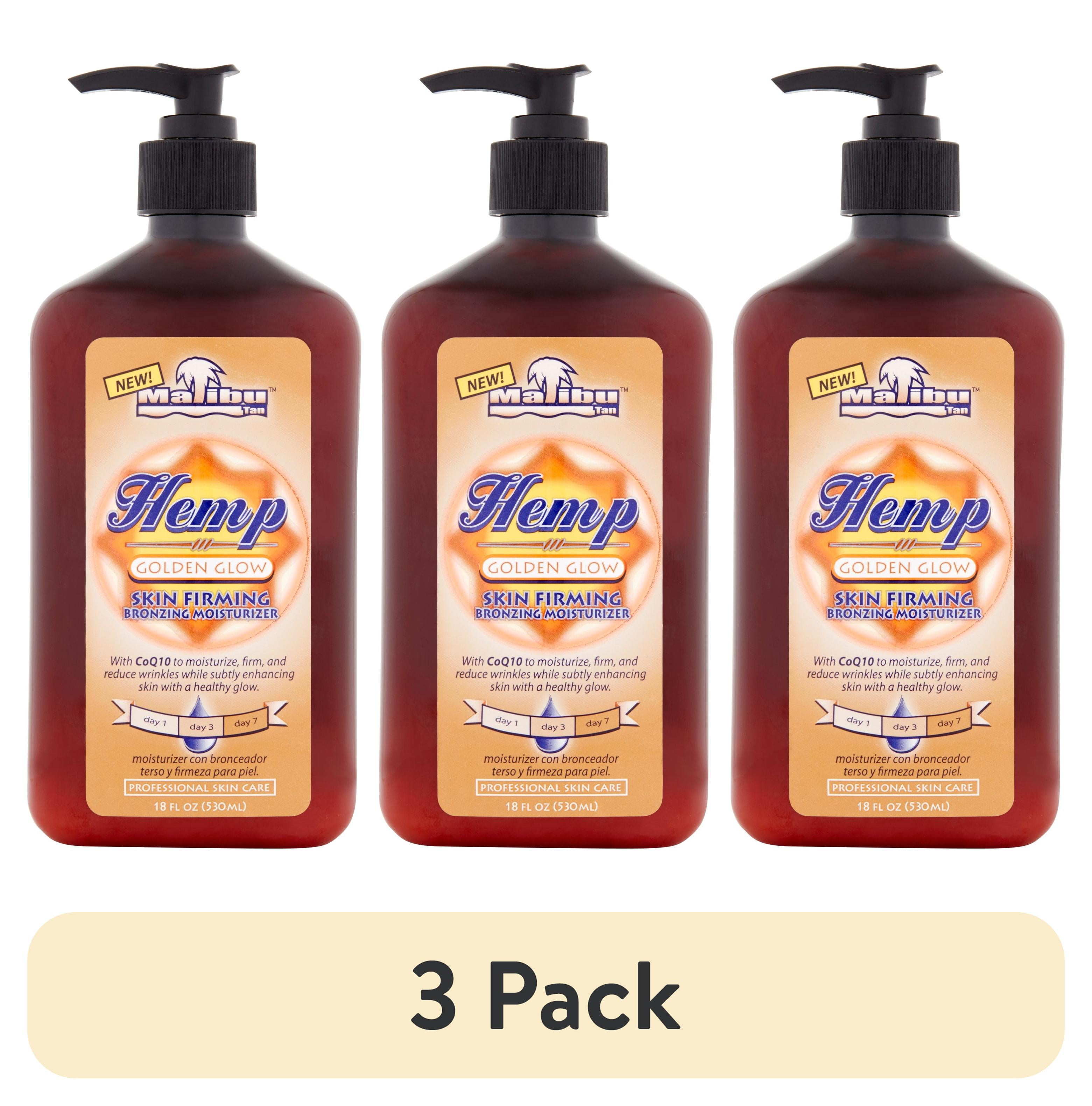 (3 pack) Malibu Tan Hemp Golden Glow Bronzing Moisturizer with Skin ...