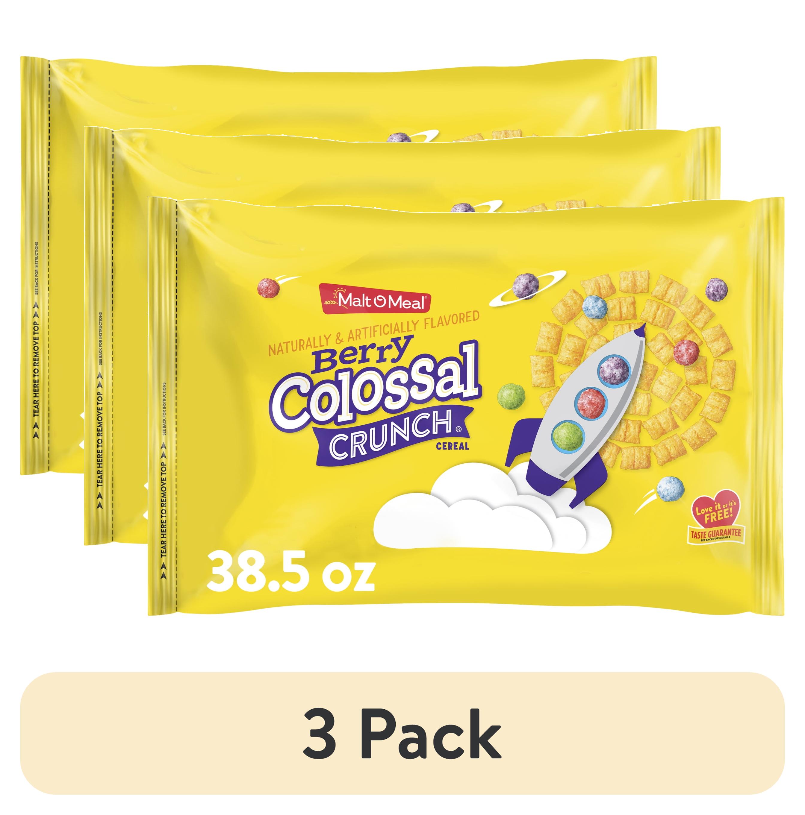 (3 pack) Malt-O-Meal Berry Colossal Crunch Breakfast Cereal, 38.5 oz ...
