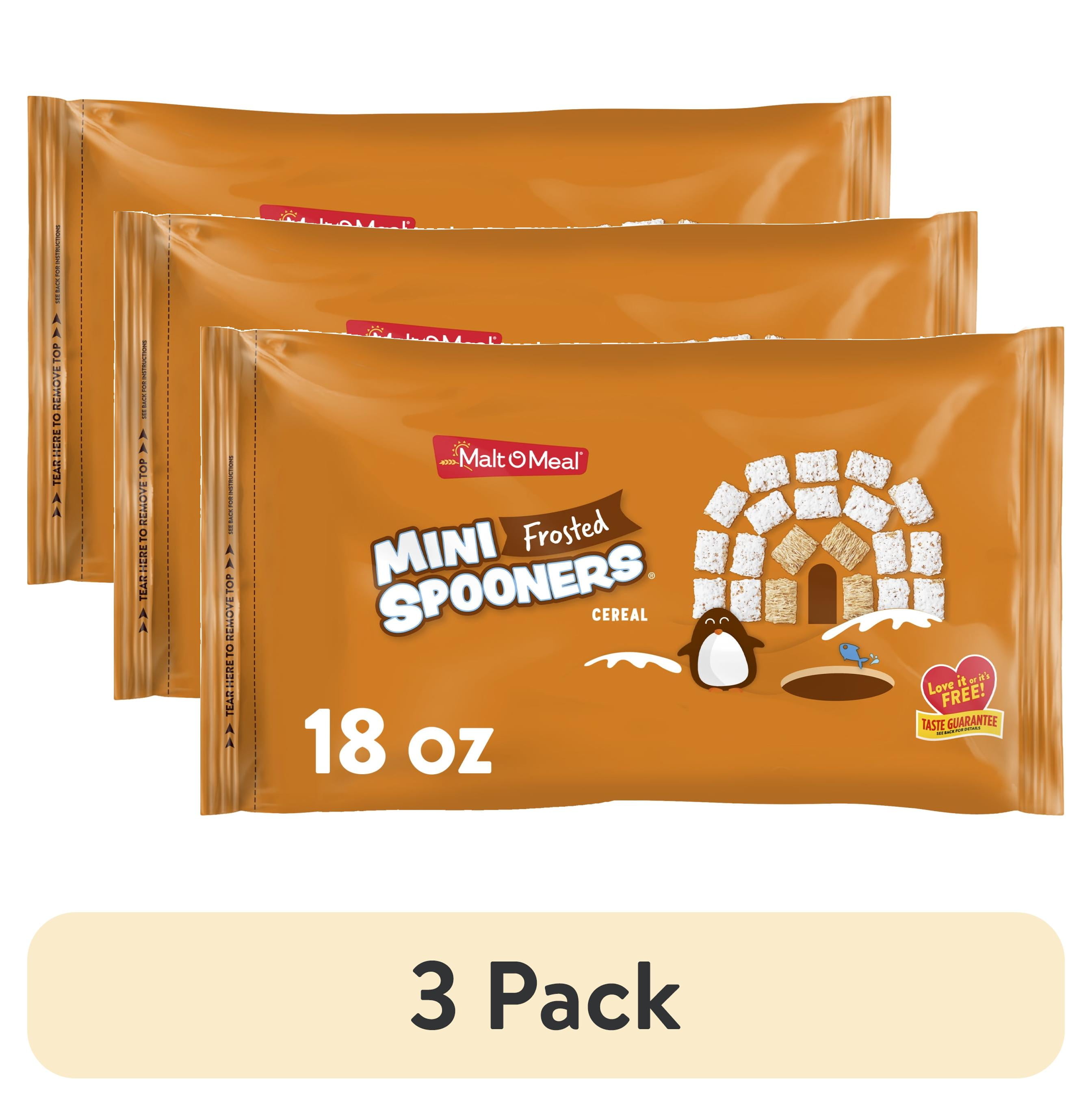 (3 pack) Malt-O-Meal Frosted Mini Spooners, Shredded Wheat Whole Grain ...