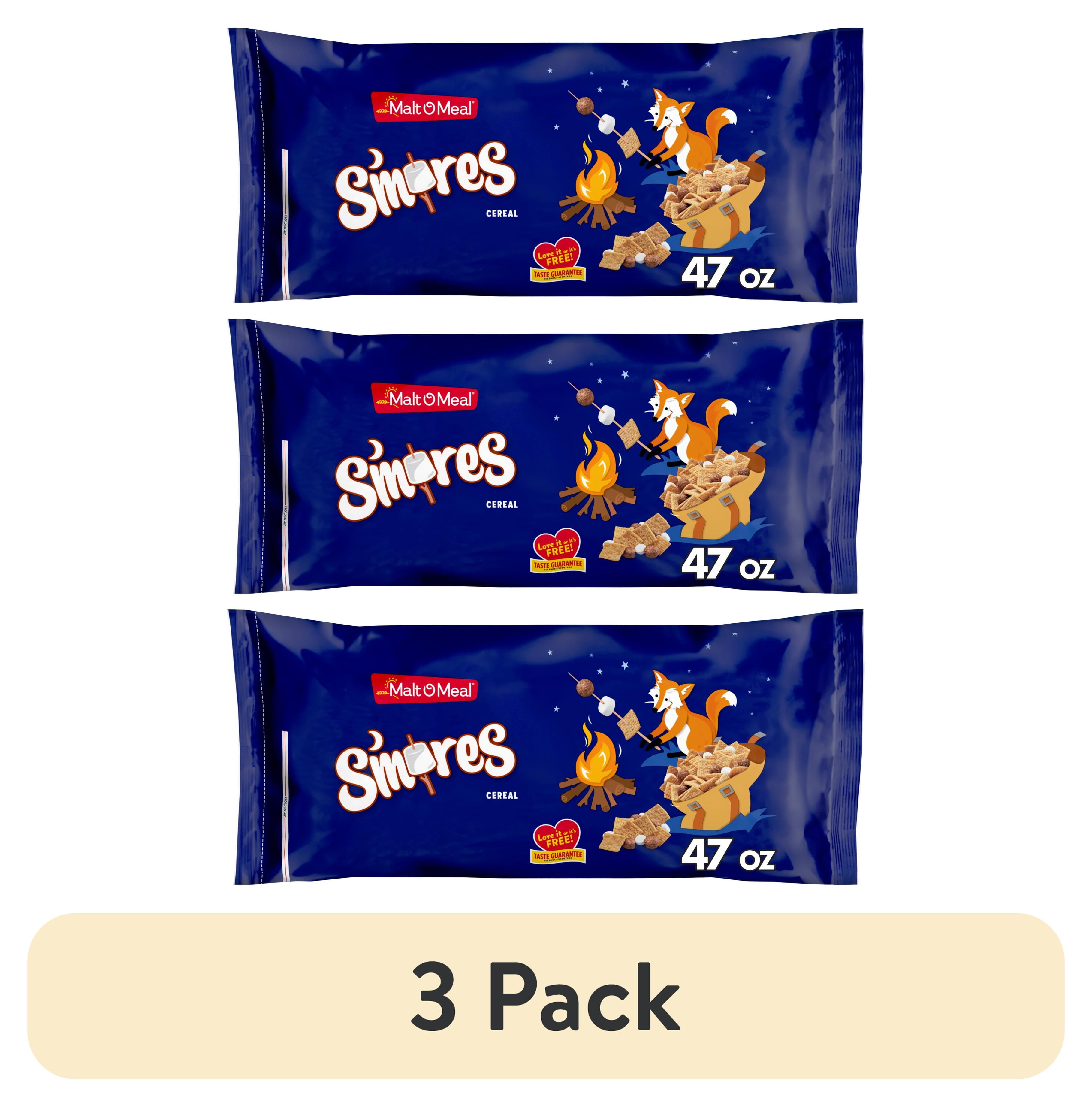 (3 pack) Malt-O-Meal S'mores Breakfast Cereal, Smores Cereal, Crunchy ...
