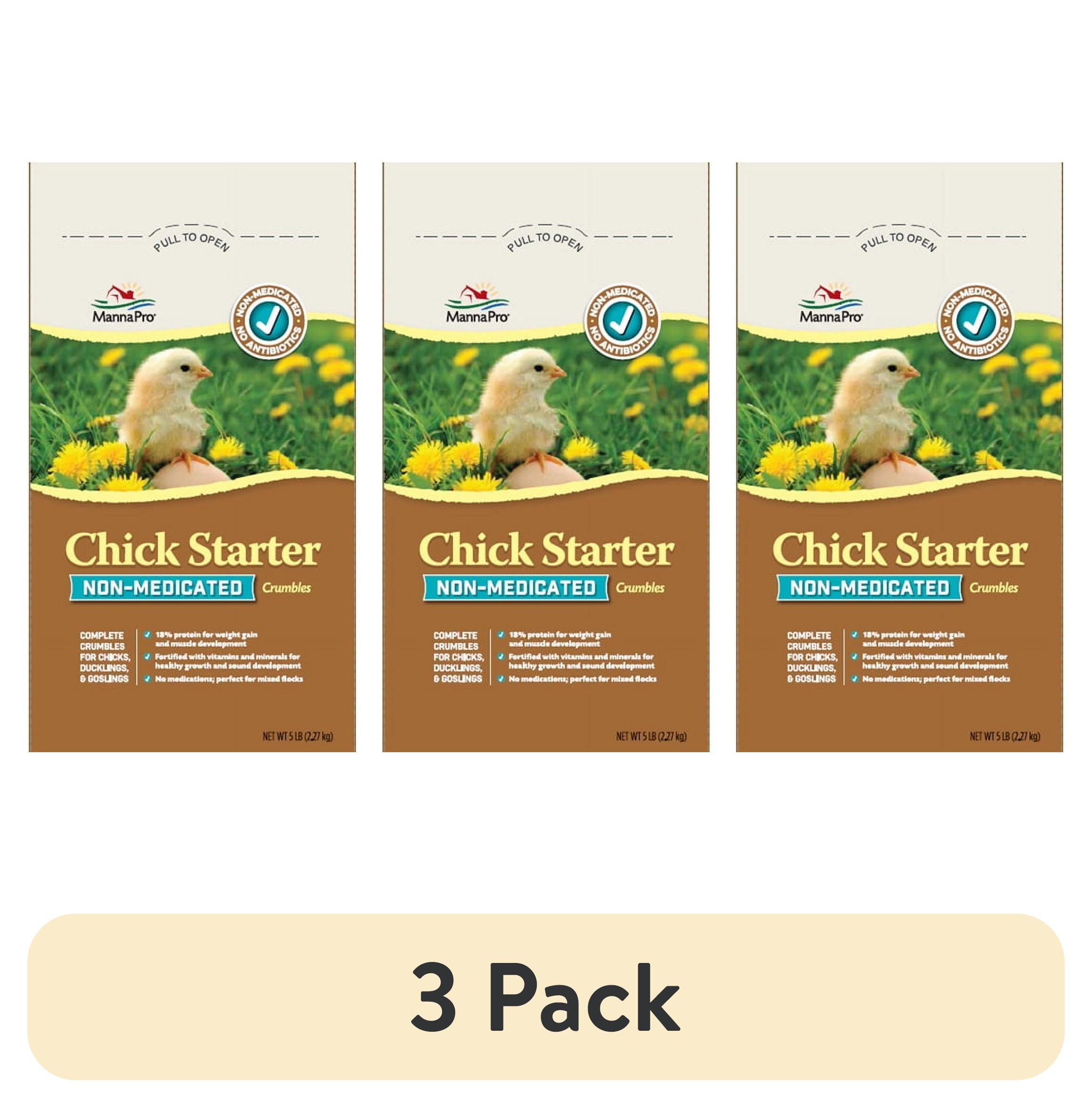 (3 pack) Manna Pro Chick Starter Non-Medicated Poultry Feed - 1 Bag - 5 ...