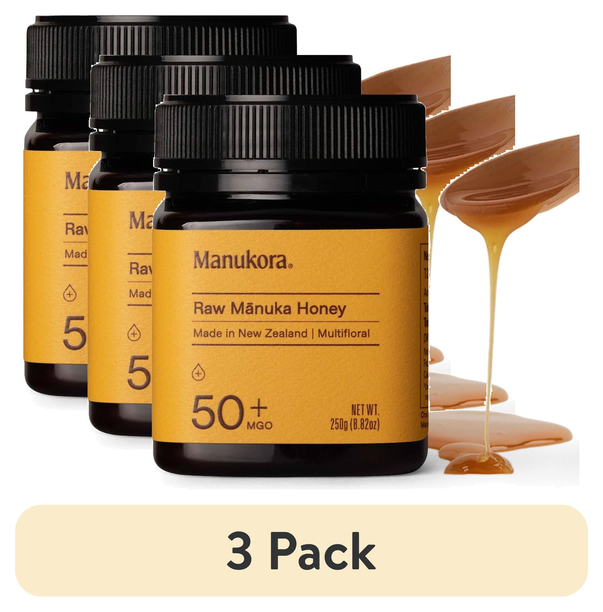 (3 pack) Manukora Raw Manuka Honey MGO 50+, Non-GMO, Certified UMF & MGO, 100% Pure New Zealand ...