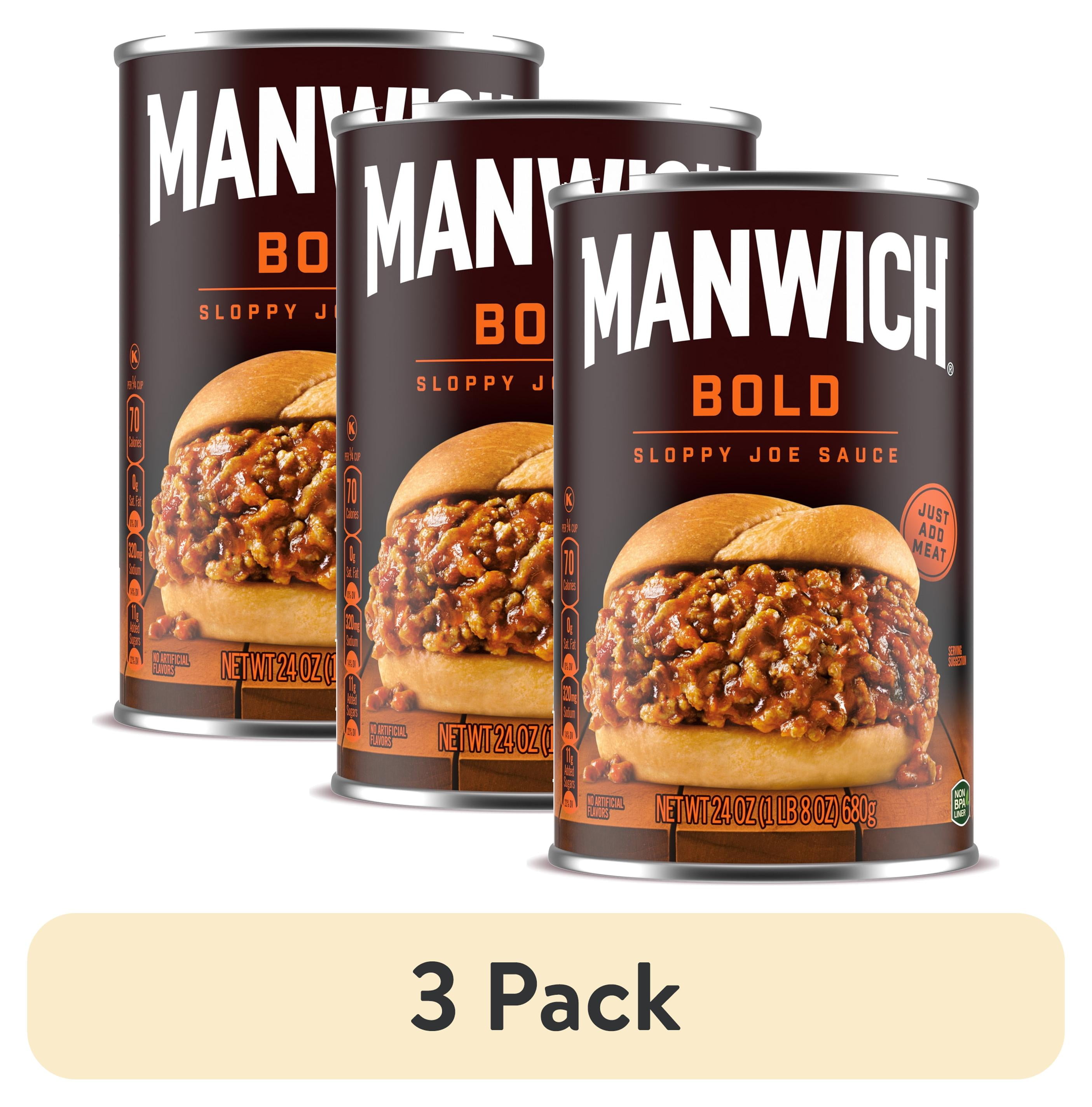 (3 pack) Manwich Bold Sloppy Joe Sandwich Sauce, 24 oz - Walmart.com
