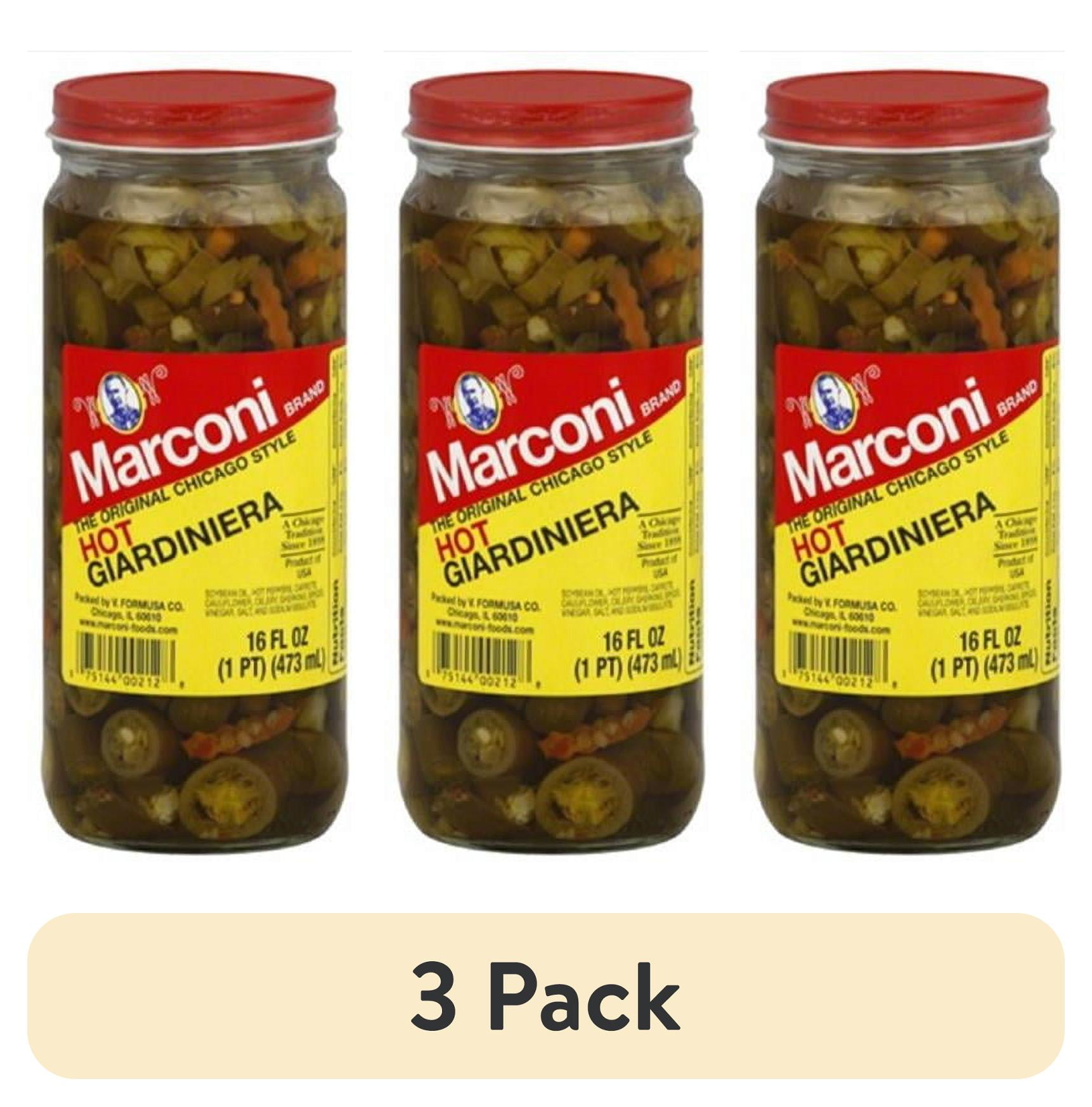 (3 pack) Marconi Original Chicago Style Hot Giardiniera, Shelf-Stable ...