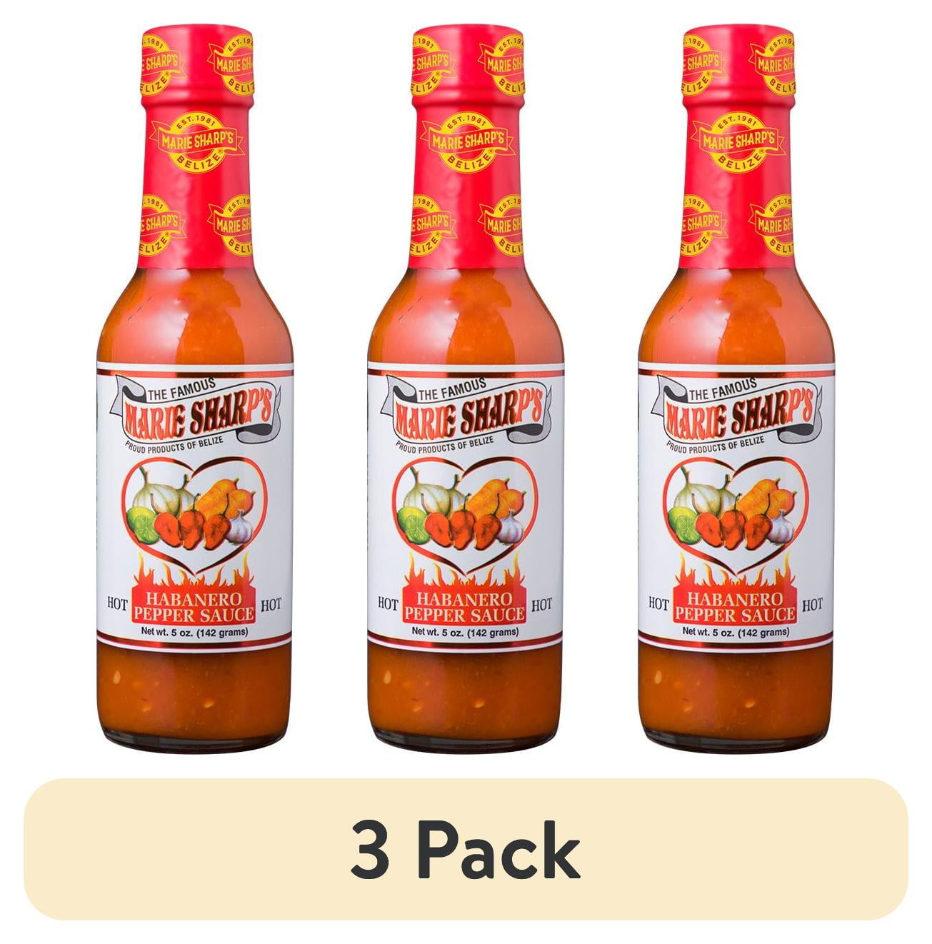 (3 pack) Marie Sharp's Original Hot Habanero Pepper Sauce, 5 oz - Walmart.com