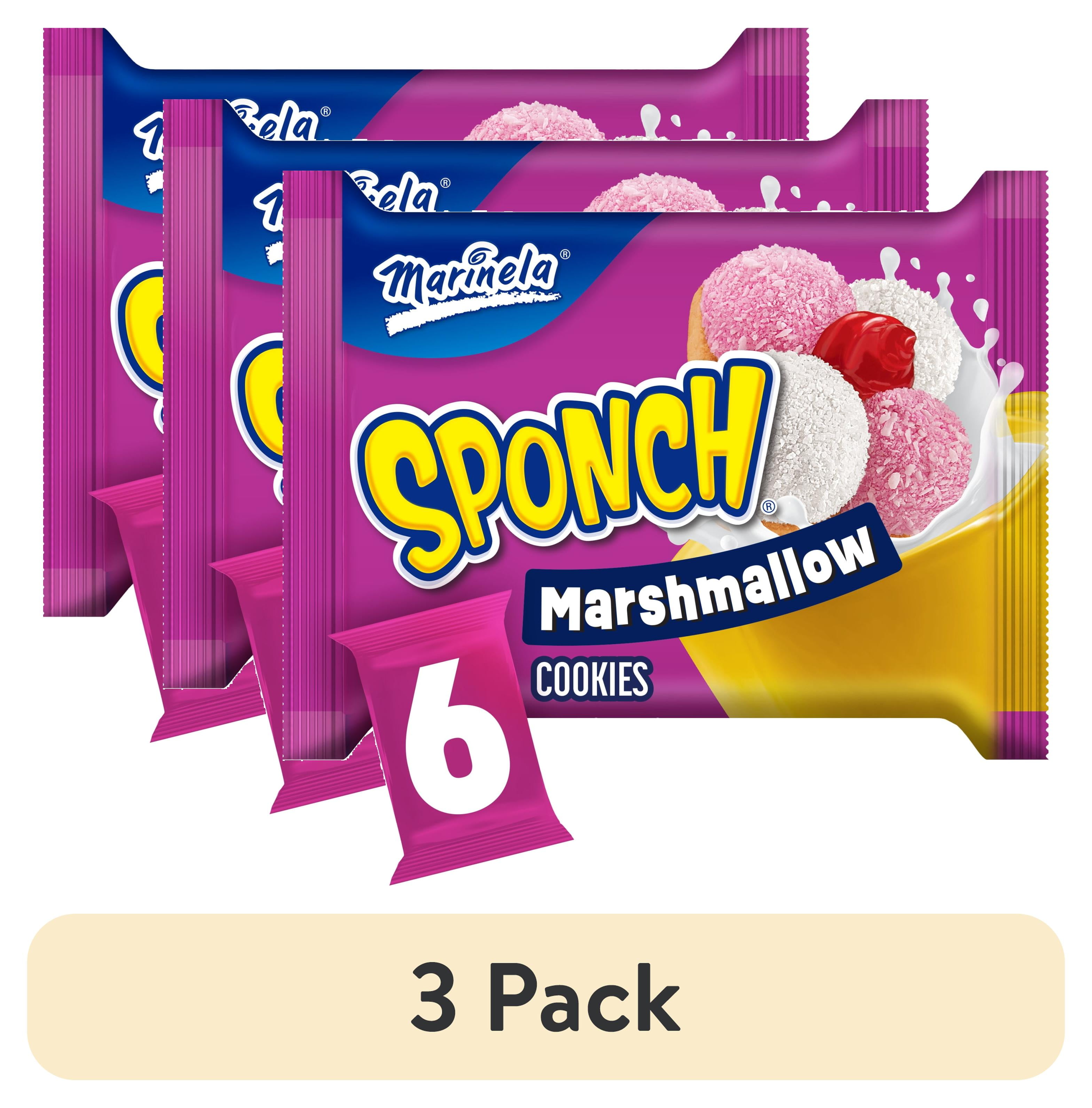 (3 pack) Marinela Sponch Coconut and Strawberry Marshmallow Cookies, 6 ...