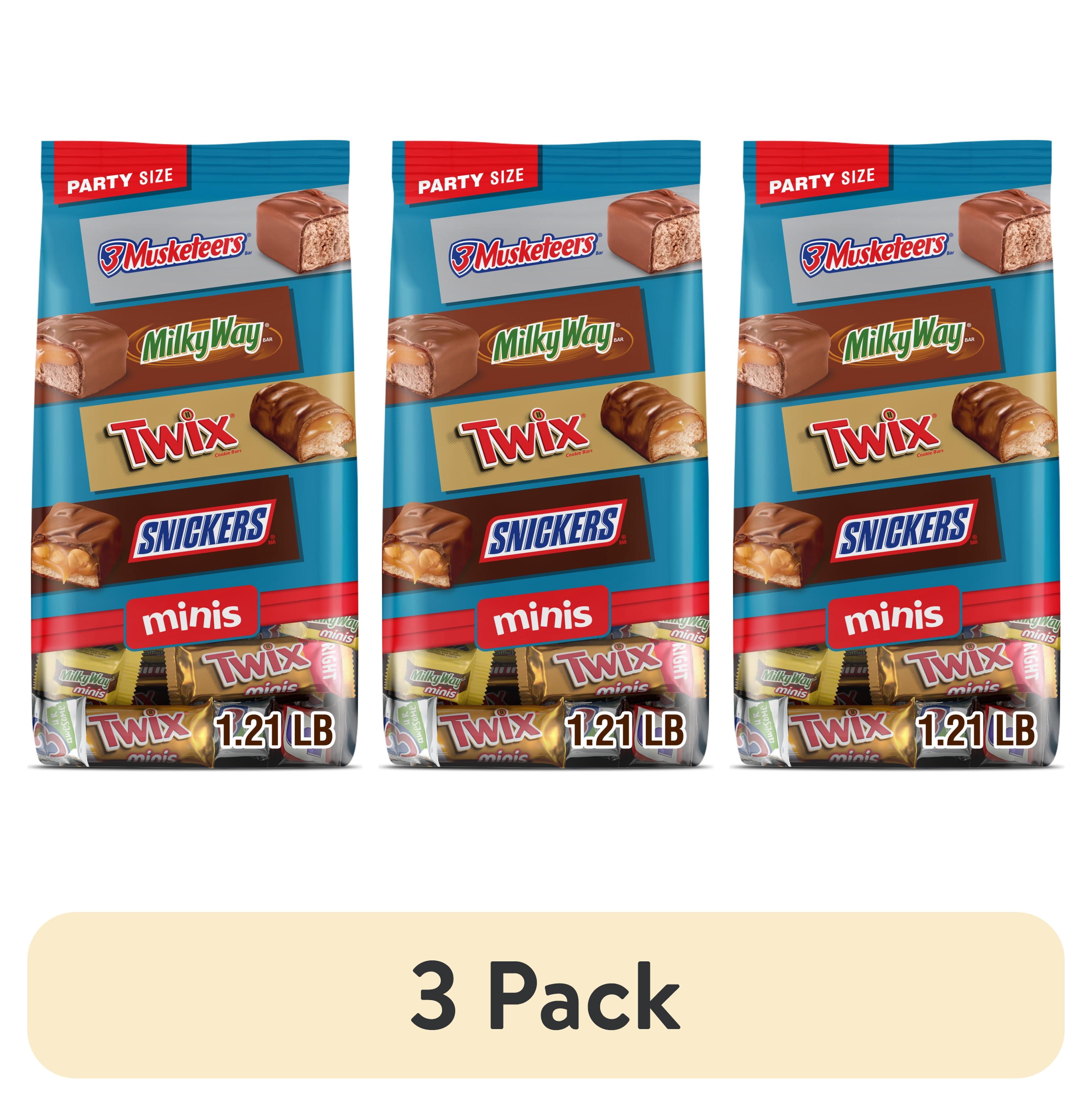 (3 pack) Mars Mixed Snickers, Twix, Milky Way, & 3 Musketeers Minis ...