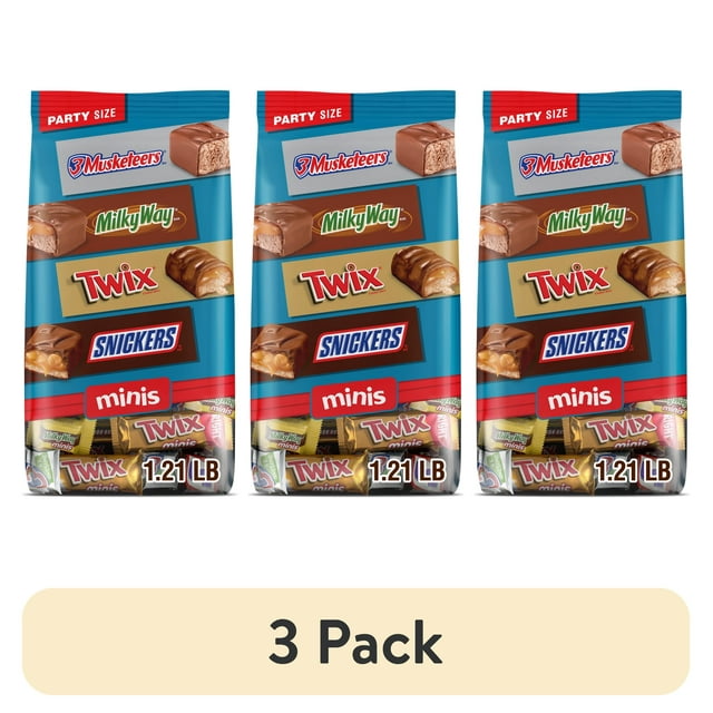 (3 pack) Mars Mixed Snickers, Twix, Milky Way, & 3 Musketeers Minis Chocolate Bars - 19.49 oz ...
