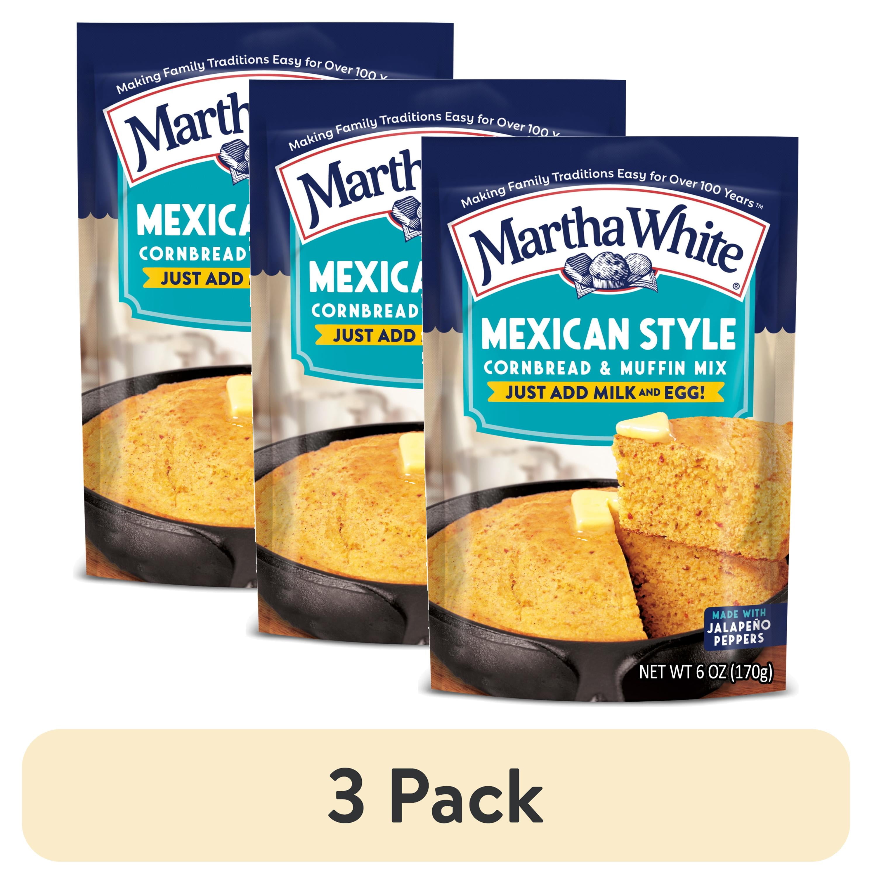 (3 pack) Martha White Mexican Cornbread Mix, 6 oz Pouch - Walmart.com