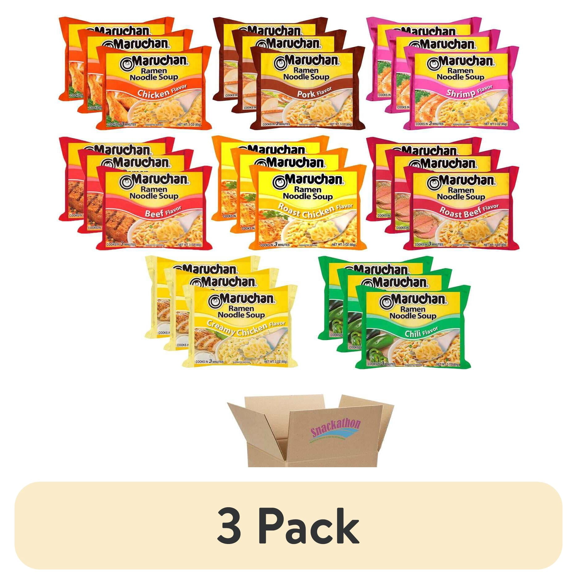 (3 pack) Maruchan Ramen Noodle Soup Variety, 8 Flavors, 3 Ounce, 3 ...