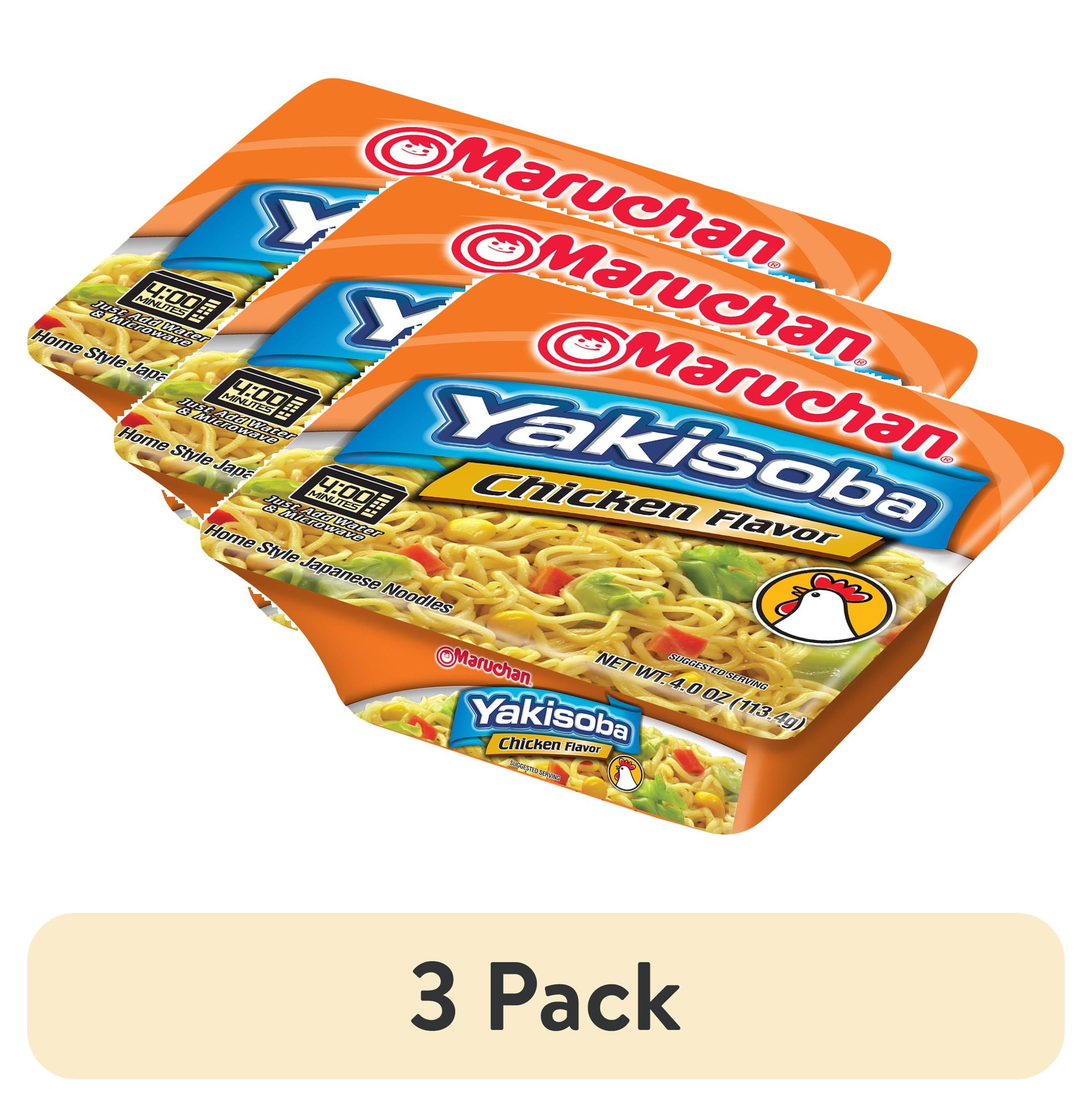 (3 pack) Maruchan Yakisoba Chicken Flavor Noodles, 4 oz Shelf Stable ...
