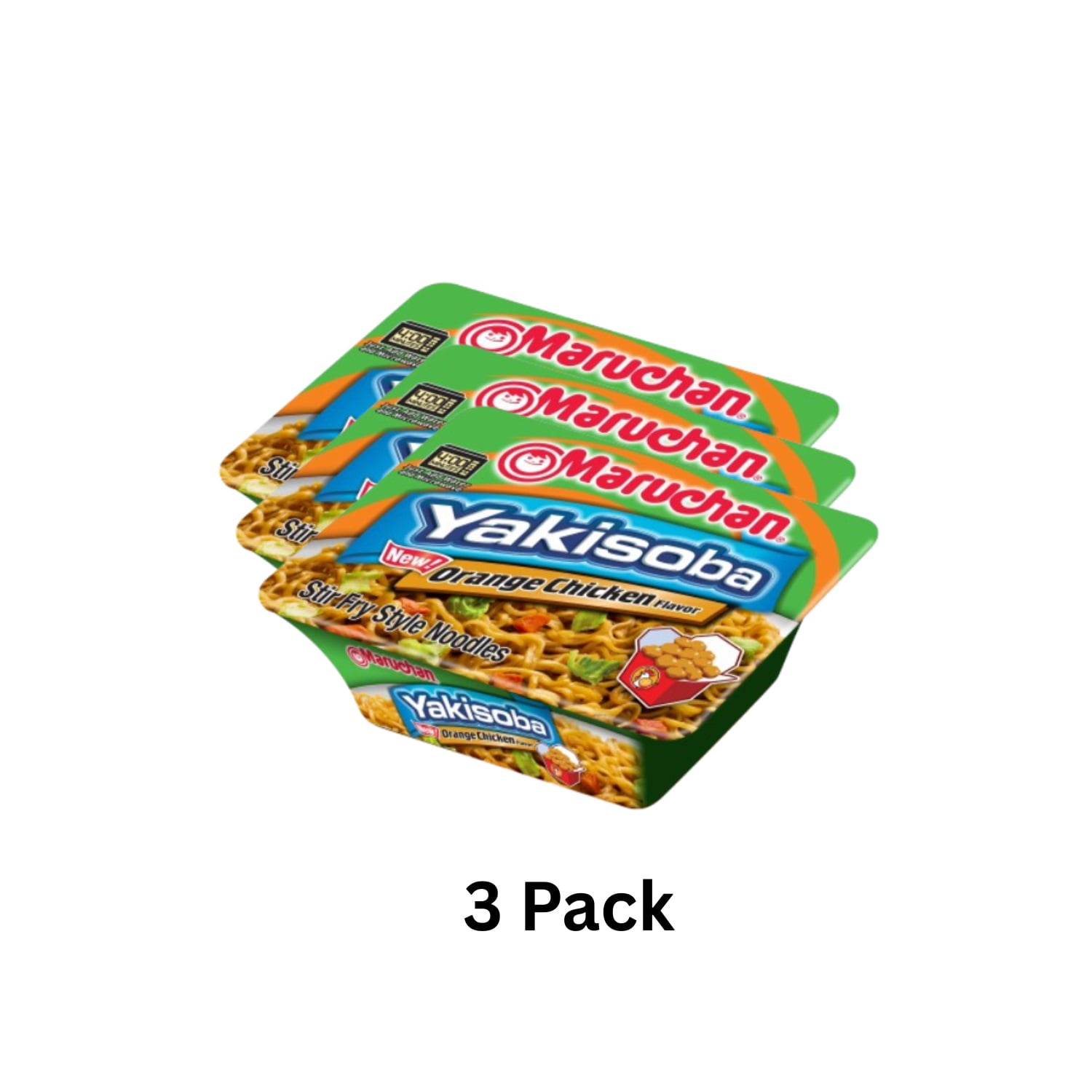 (3 pack) Maruchan Yakisoba Orange Chicken Flavor Noodles, 4.23 oz Shelf ...