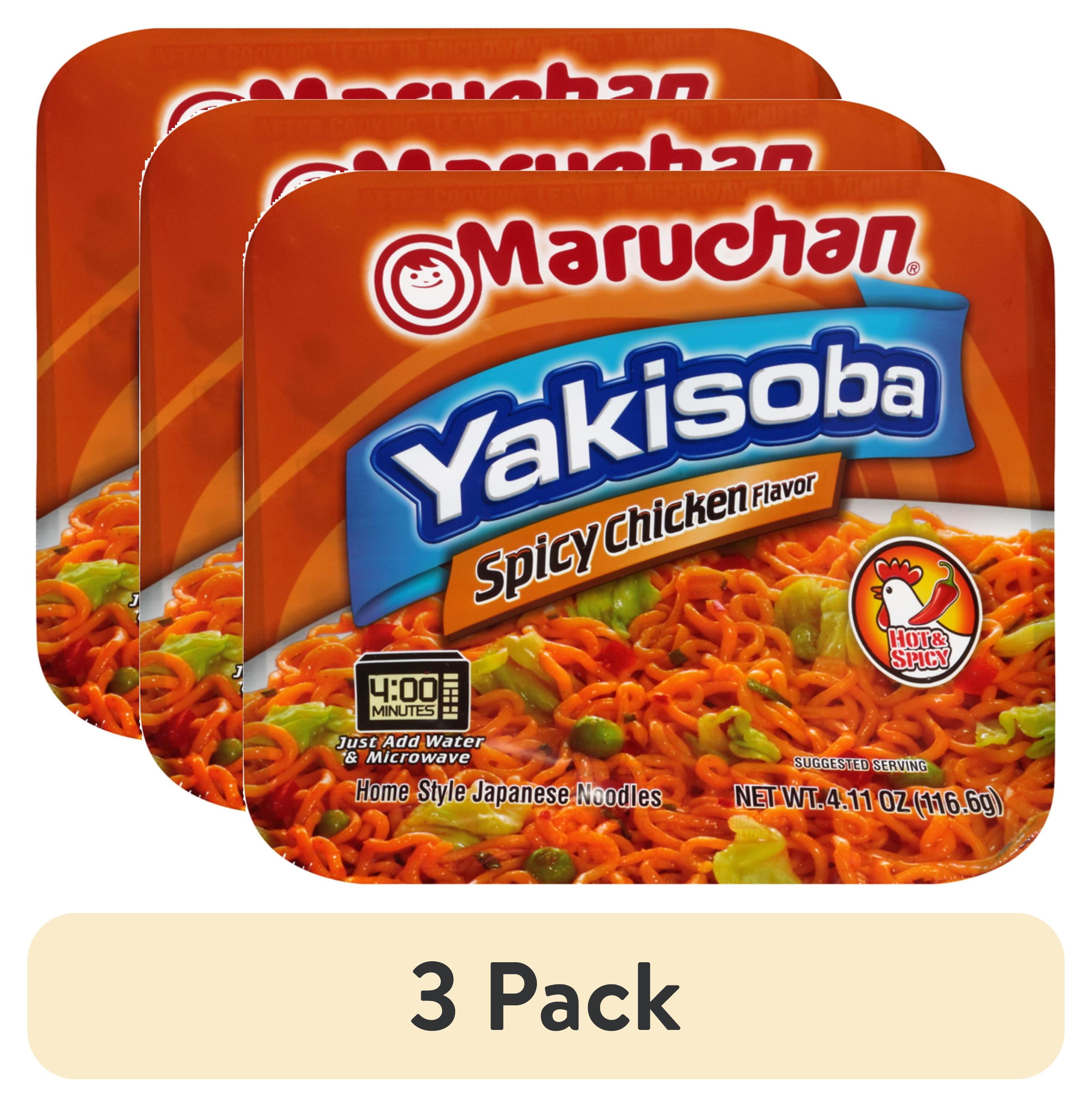 (3 pack) Maruchan Yakisoba Spicy Chicken Flavor Noodles, 4.11 oz Shelf ...