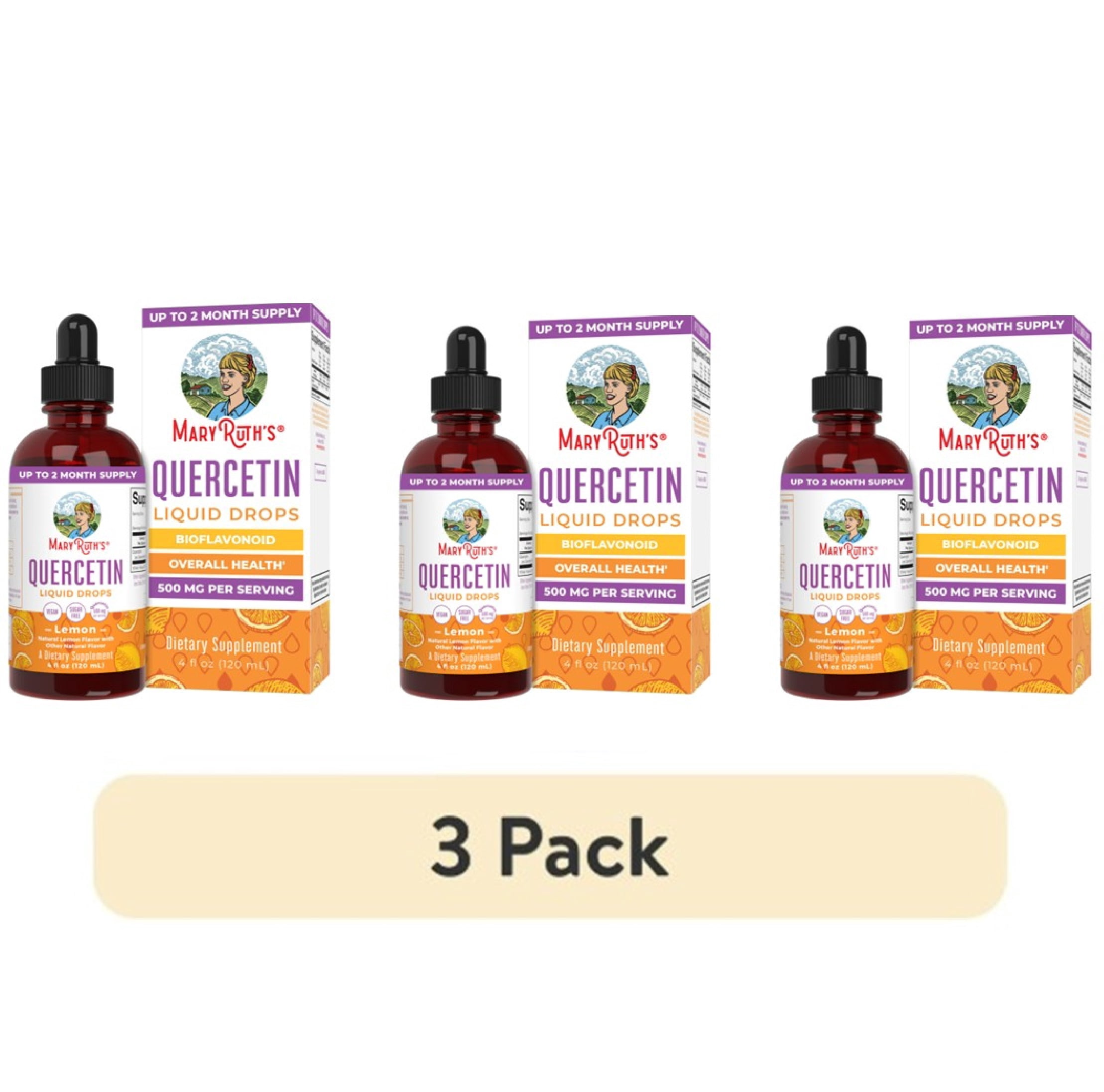 (3 pack) MaryRuth's Quercetin Liquid Drops, Lemon-Flavored, 500mg, 1 ...