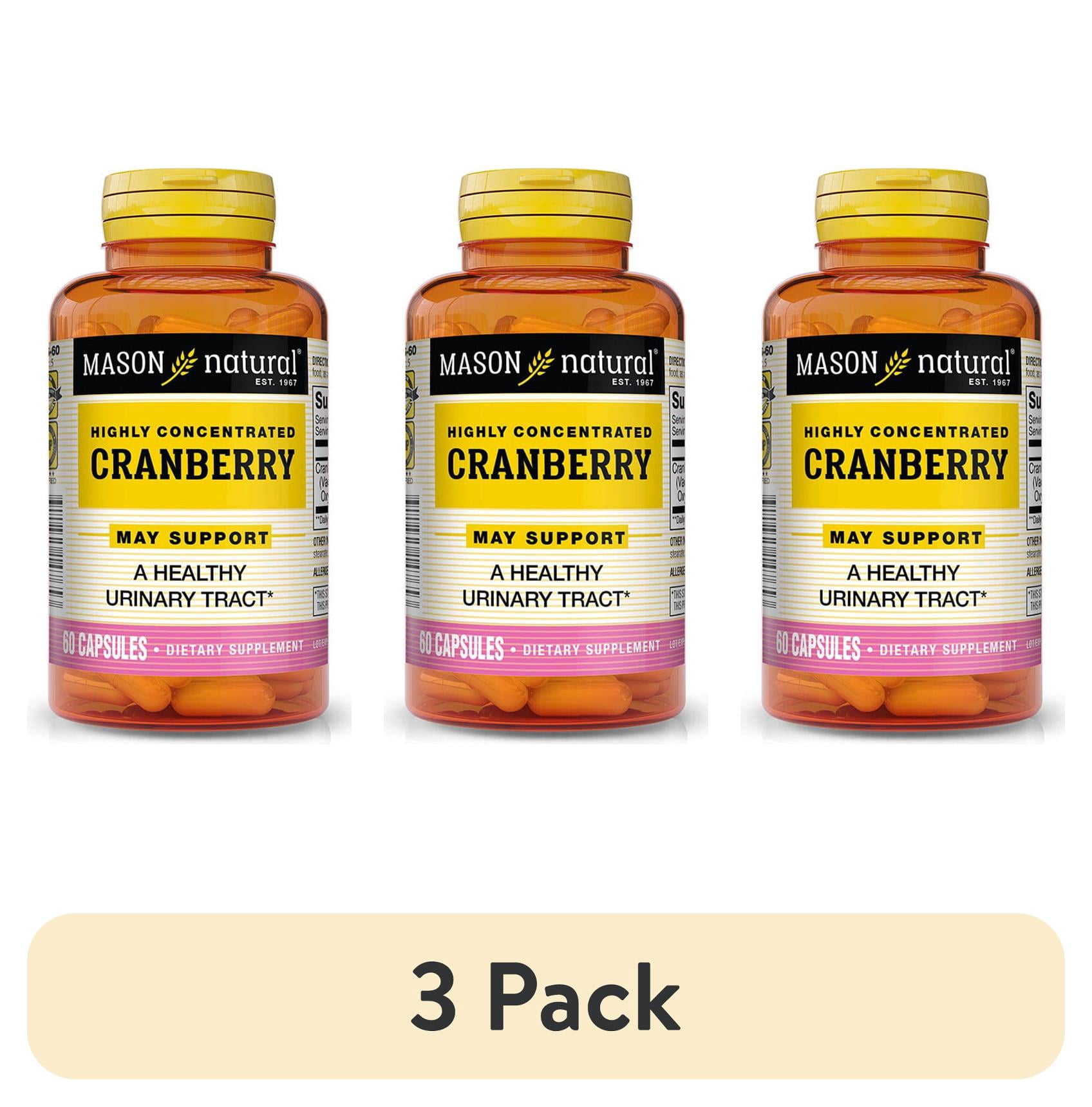 (3 pack) Mason Natural Cranberry Highly Concentrated - Maintains a ...