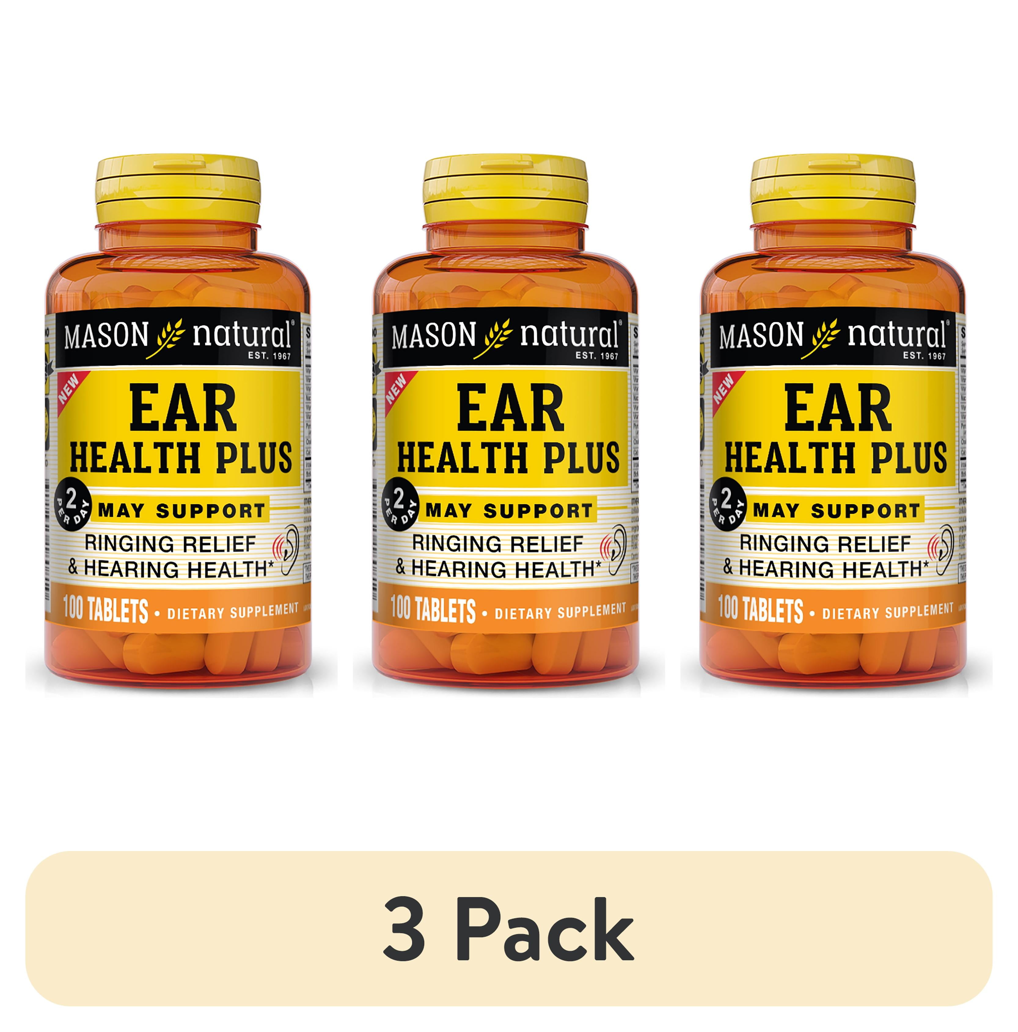 (3 pack) Mason Natural Ear Health Plus with B Vitamins, Supports ...