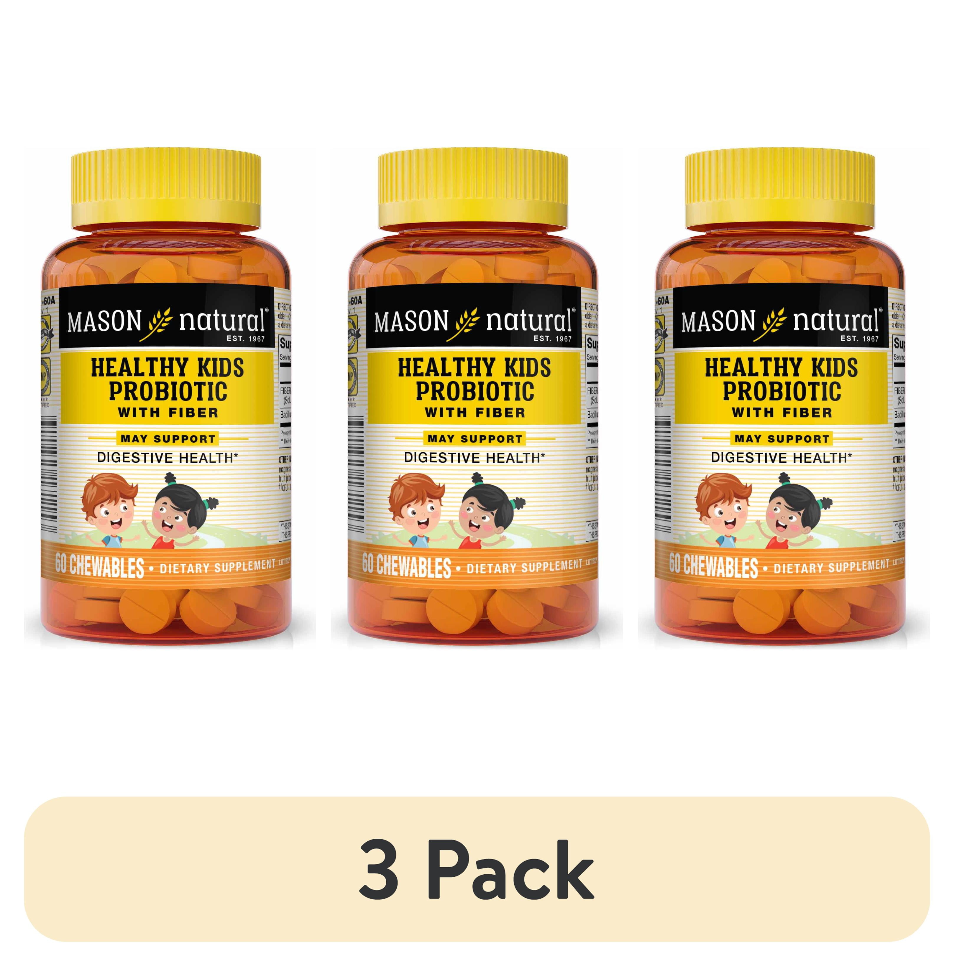 (3 pack) Mason Natural Healthy Kids Probiotic With Fiber - Healthy ...