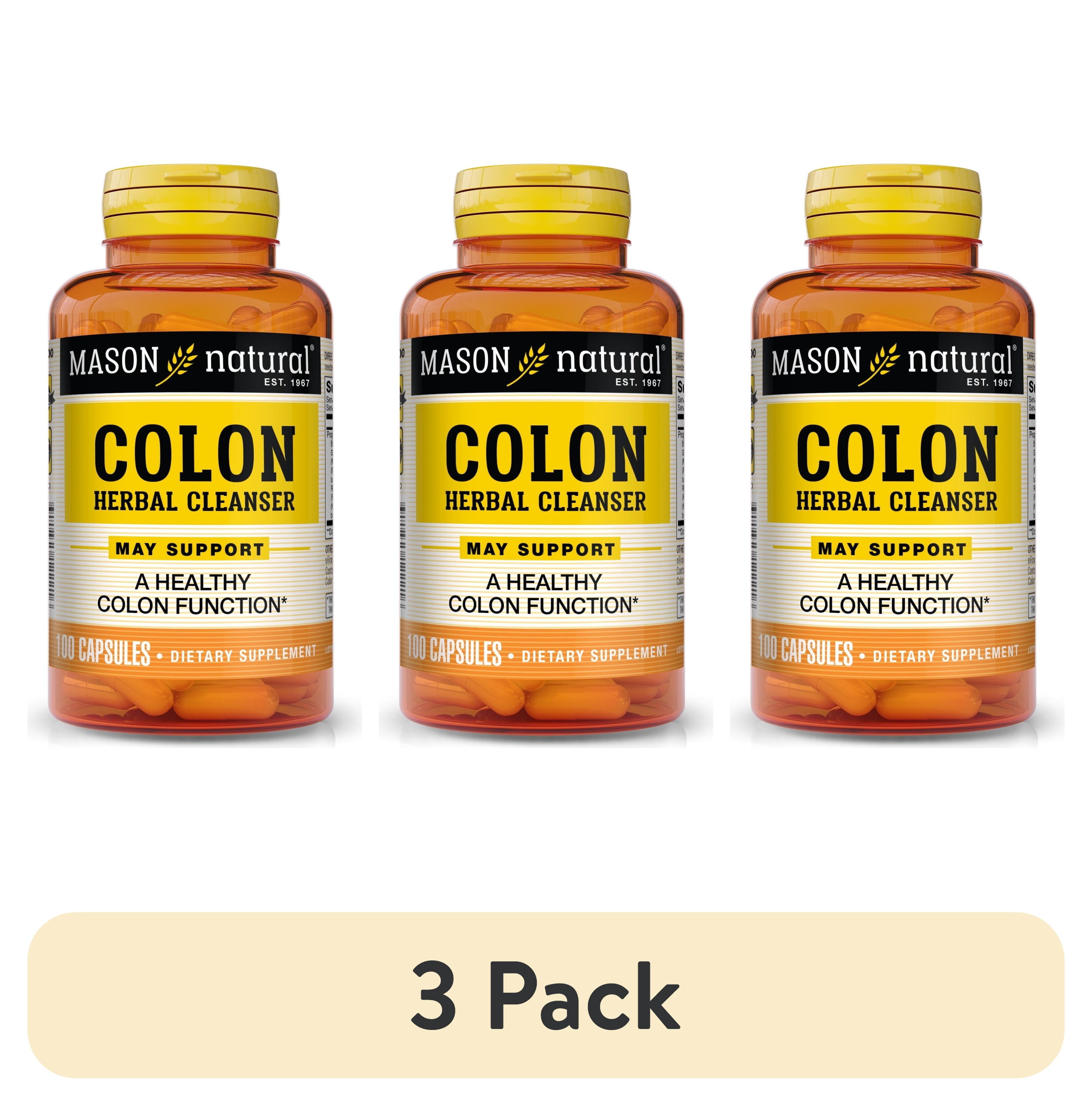 (3 pack) Mason Natural Herbal Colon Cleanser - Healthy Bowel Function ...