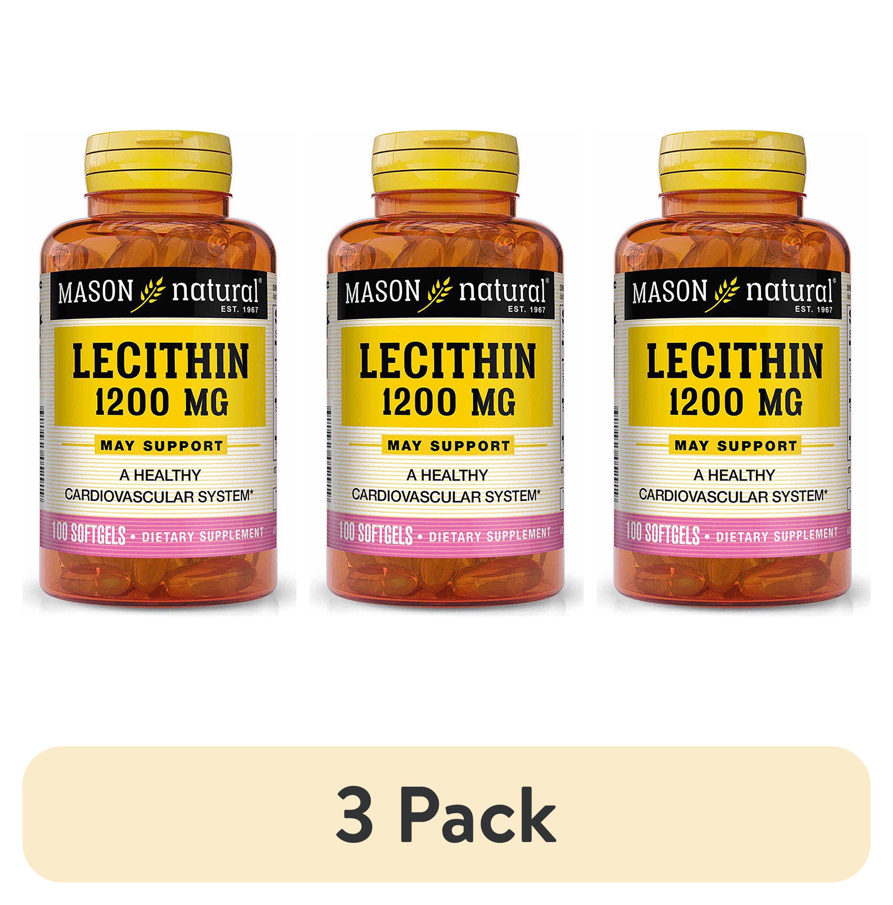 (3 pack) Mason Natural Lecithin 1200 mg, 100 Soft Gels - Walmart.com