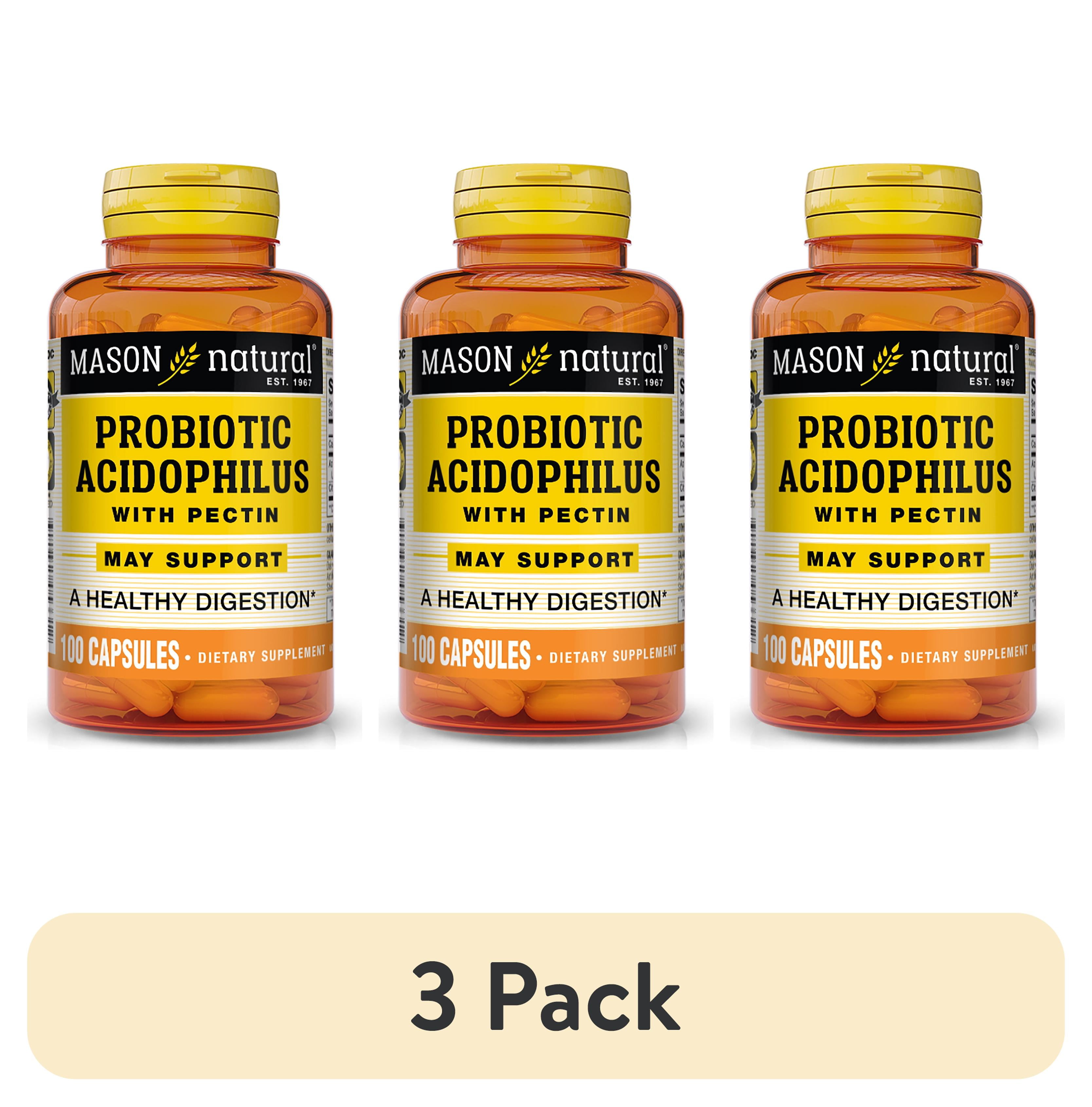 (3 pack) Mason Natural Probiotic Acidophilus with Pectin and Calcium ...
