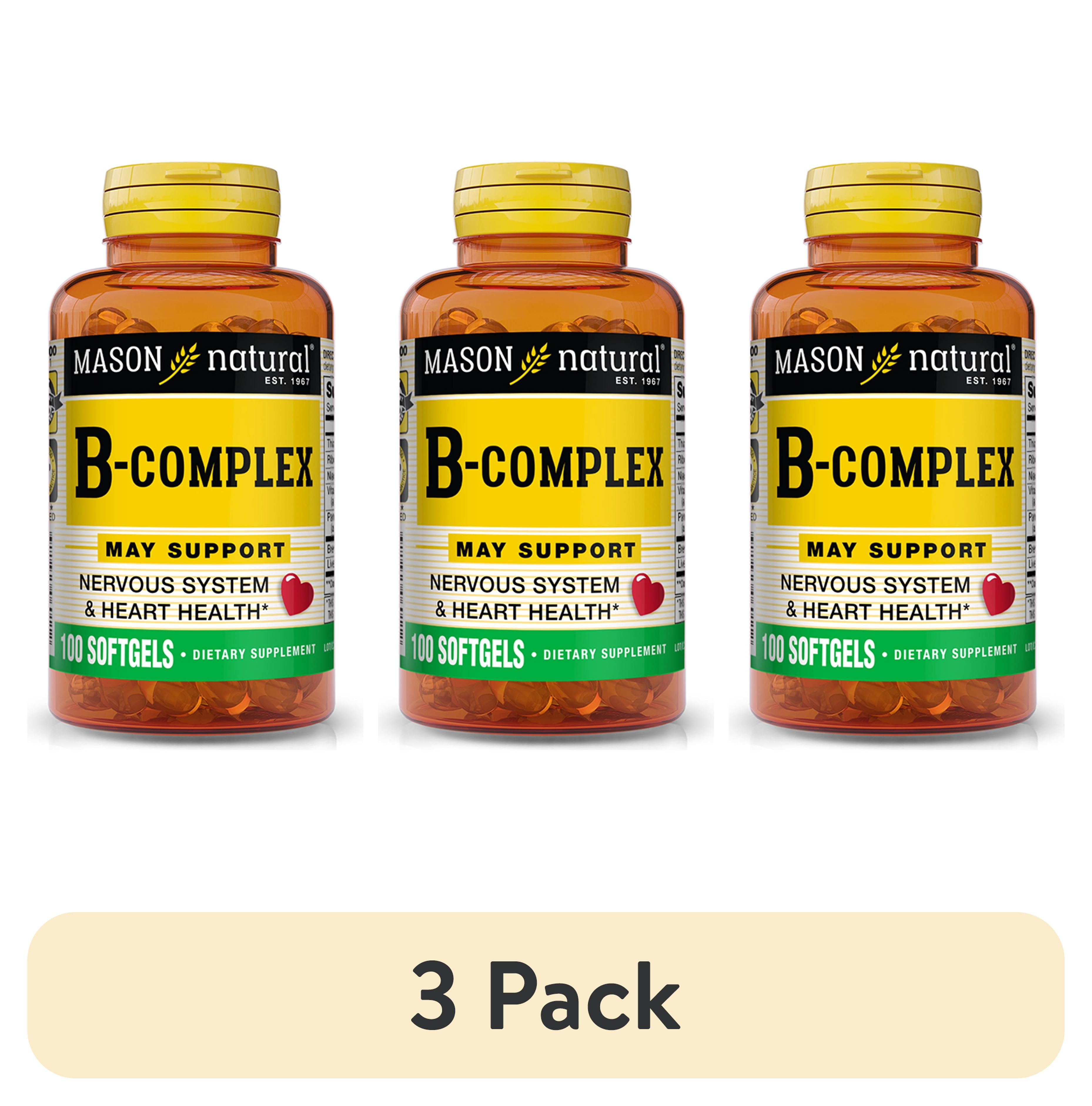(3 pack) Mason Natural Vitamin B Complex - Healthy Heart & Nervous ...