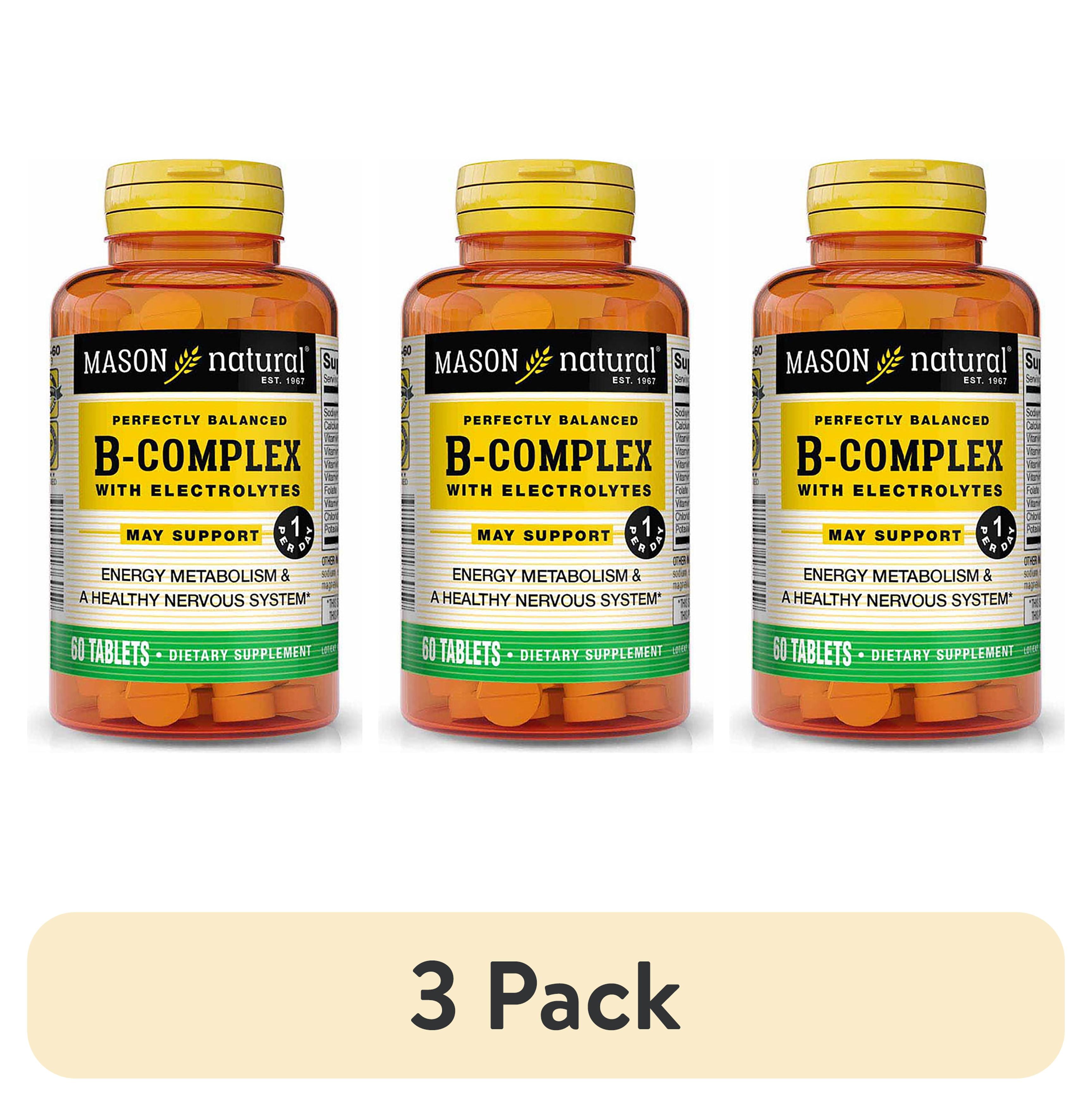 (3 pack) Mason Natural Vitamin B-Complex with Electrolytes - Supports ...