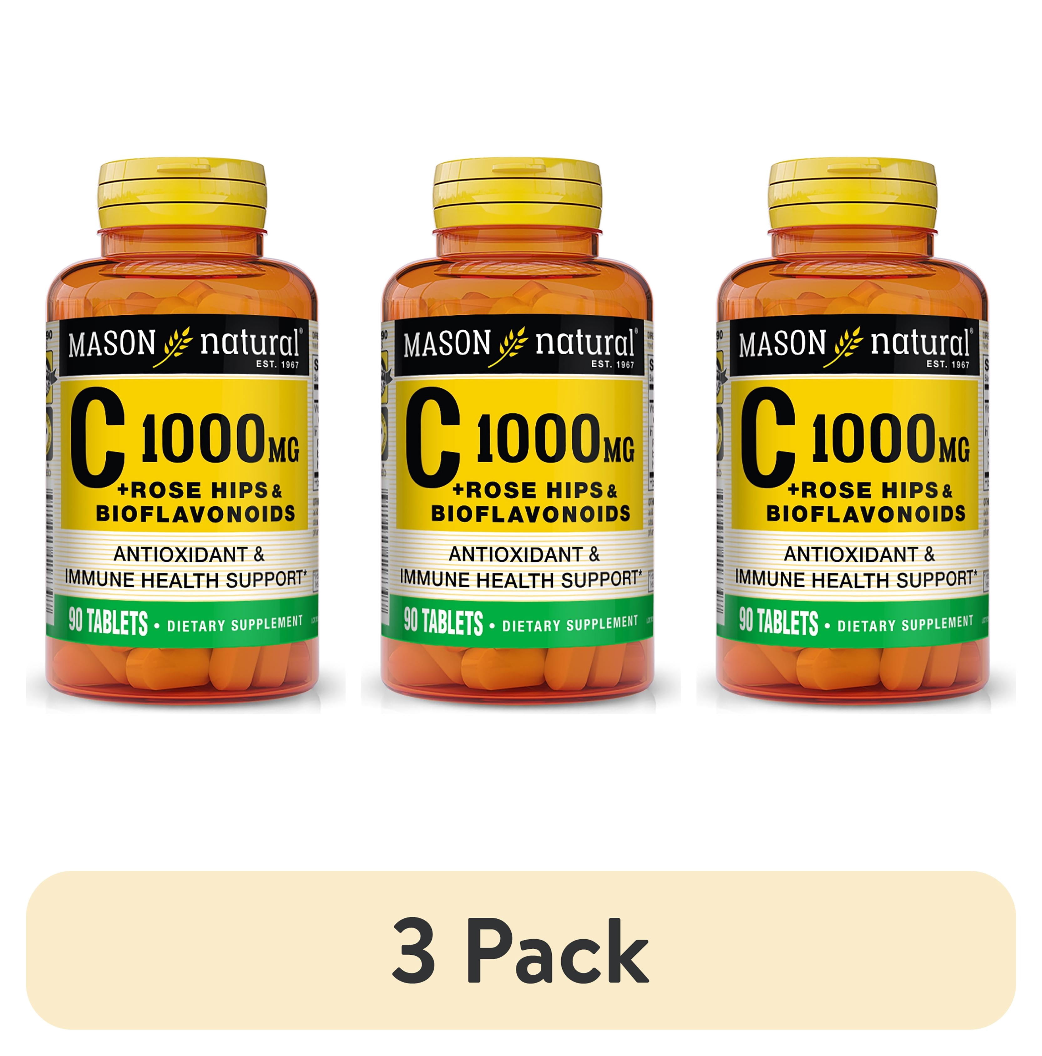 (3 pack) Mason Natural Vitamin C 1000 Mg Plus Rose Hips & Bioflavonoids ...