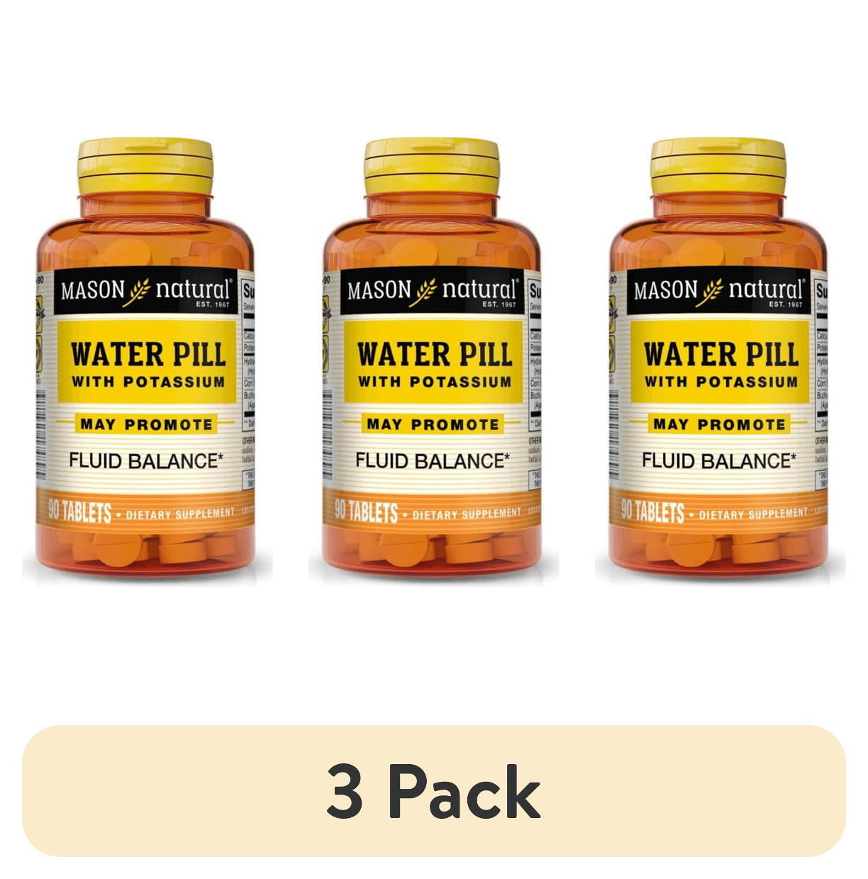 (3 pack) Mason Natural Water Pill with Potassium 90 Tabs - Walmart.com
