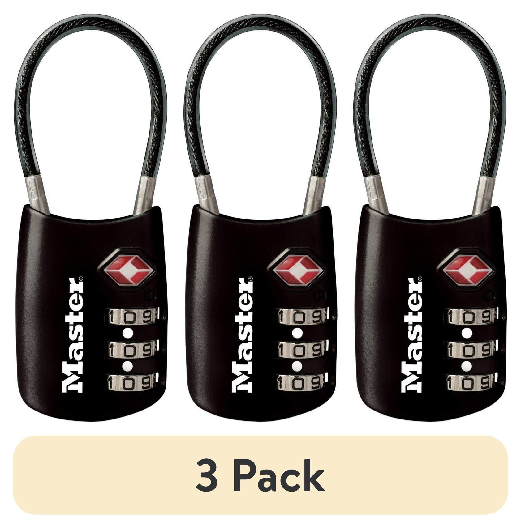 (3 pack) Master Lock TSA Approved 3 Dial Resettable Combination Luggage ...