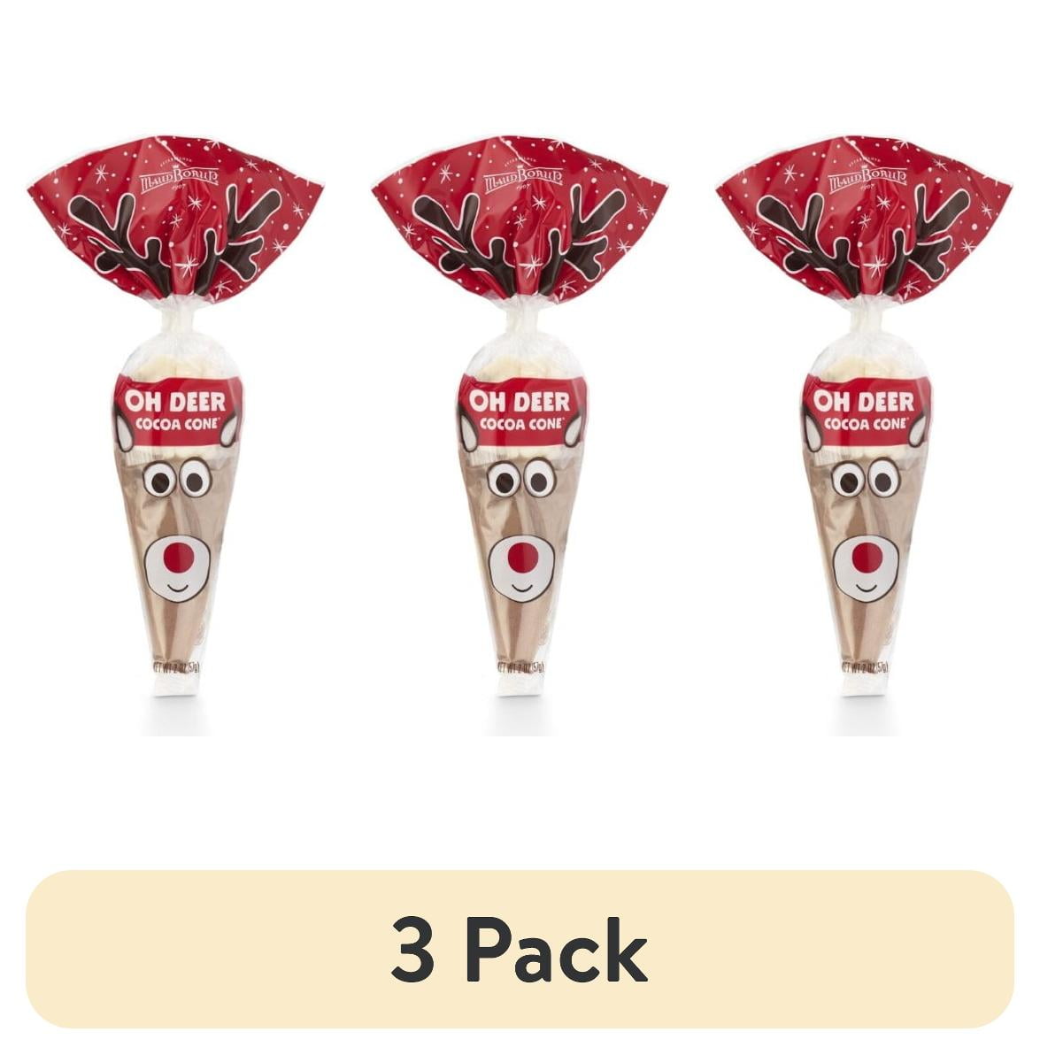 (3 pack) Maud Borup Reindeer Hot Cocoa Cone with Mini Marshmallows, 3.0 ...
