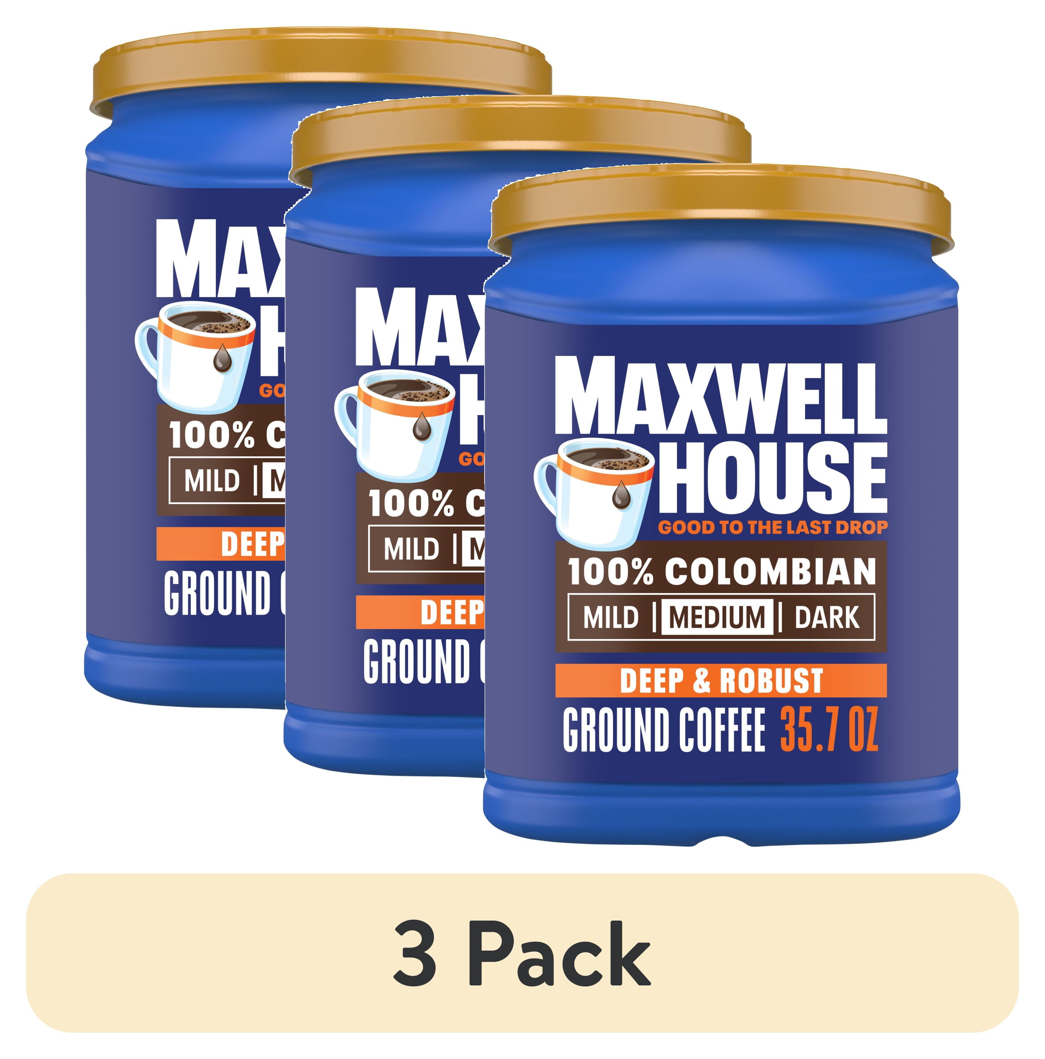 (3 pack) Maxwell House 100% Colombian Ground Coffee, 35.7 oz Canister ...