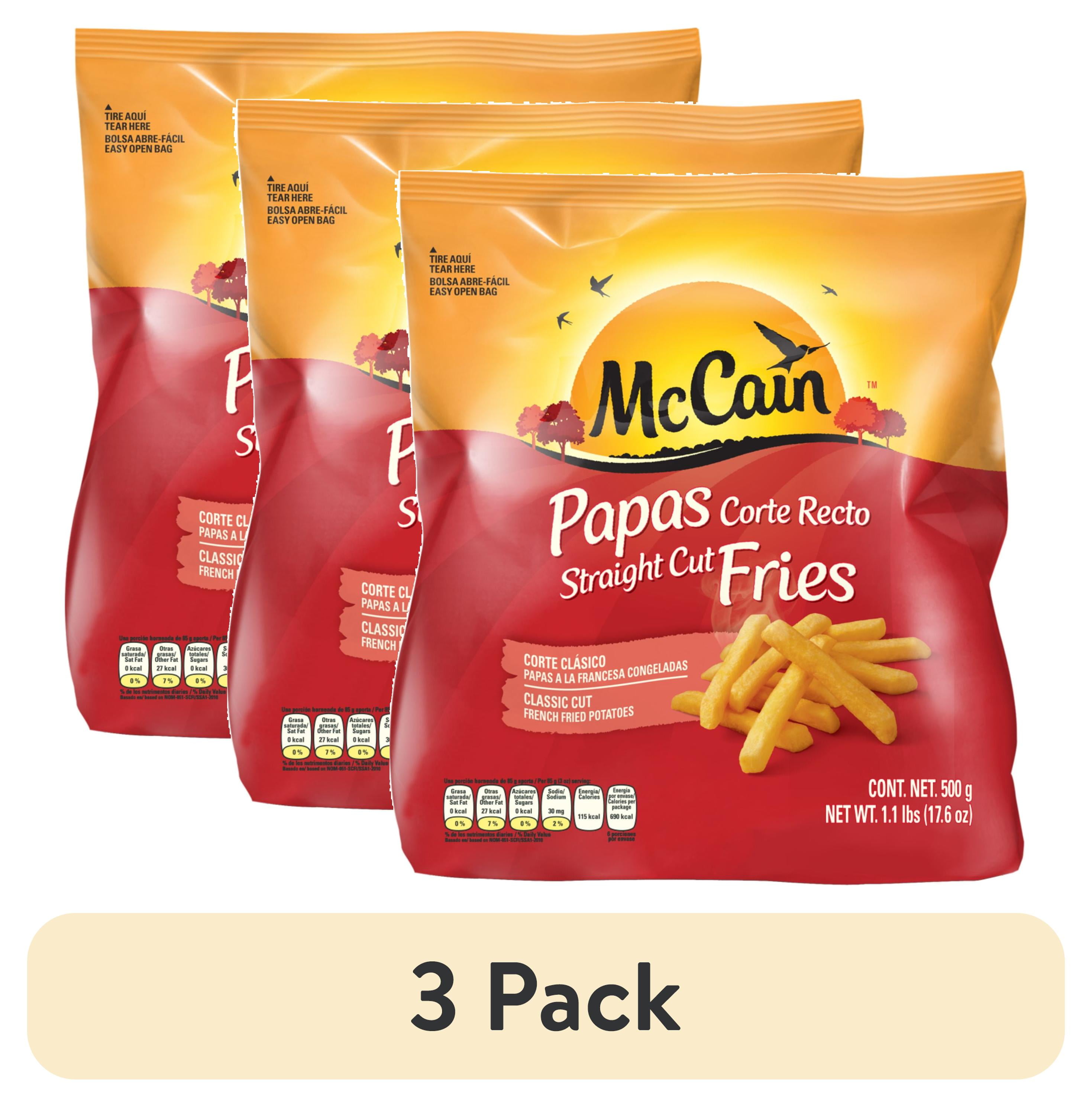 (3 pack) McCain Foods, Straight Cut Fries, 1.1 lbs Plastic Bag (Frozen ...