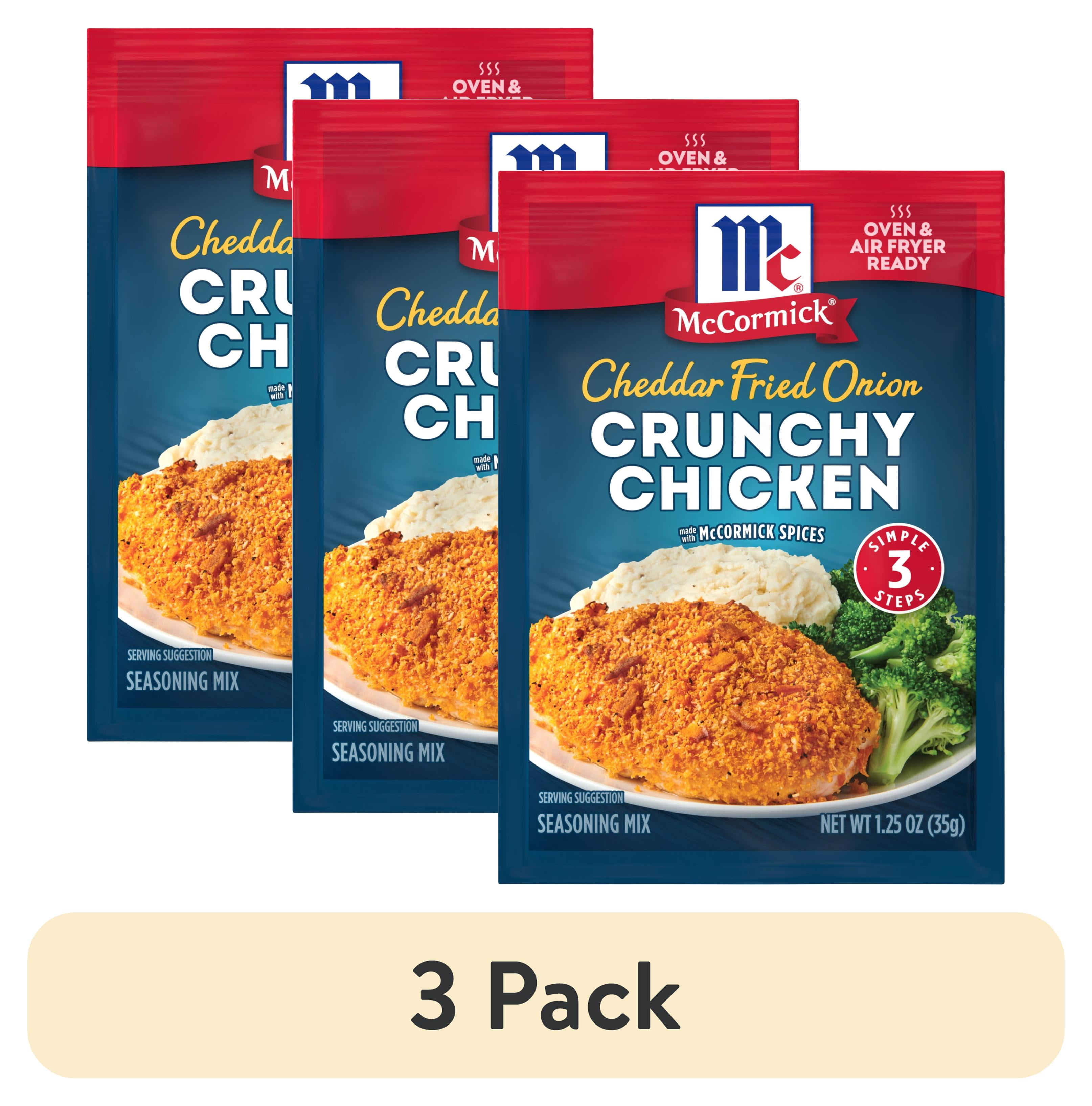 (3 pack) McCormick Cheddar Fried Onion Crunchy Chicken Seasoning Mix, 1 ...