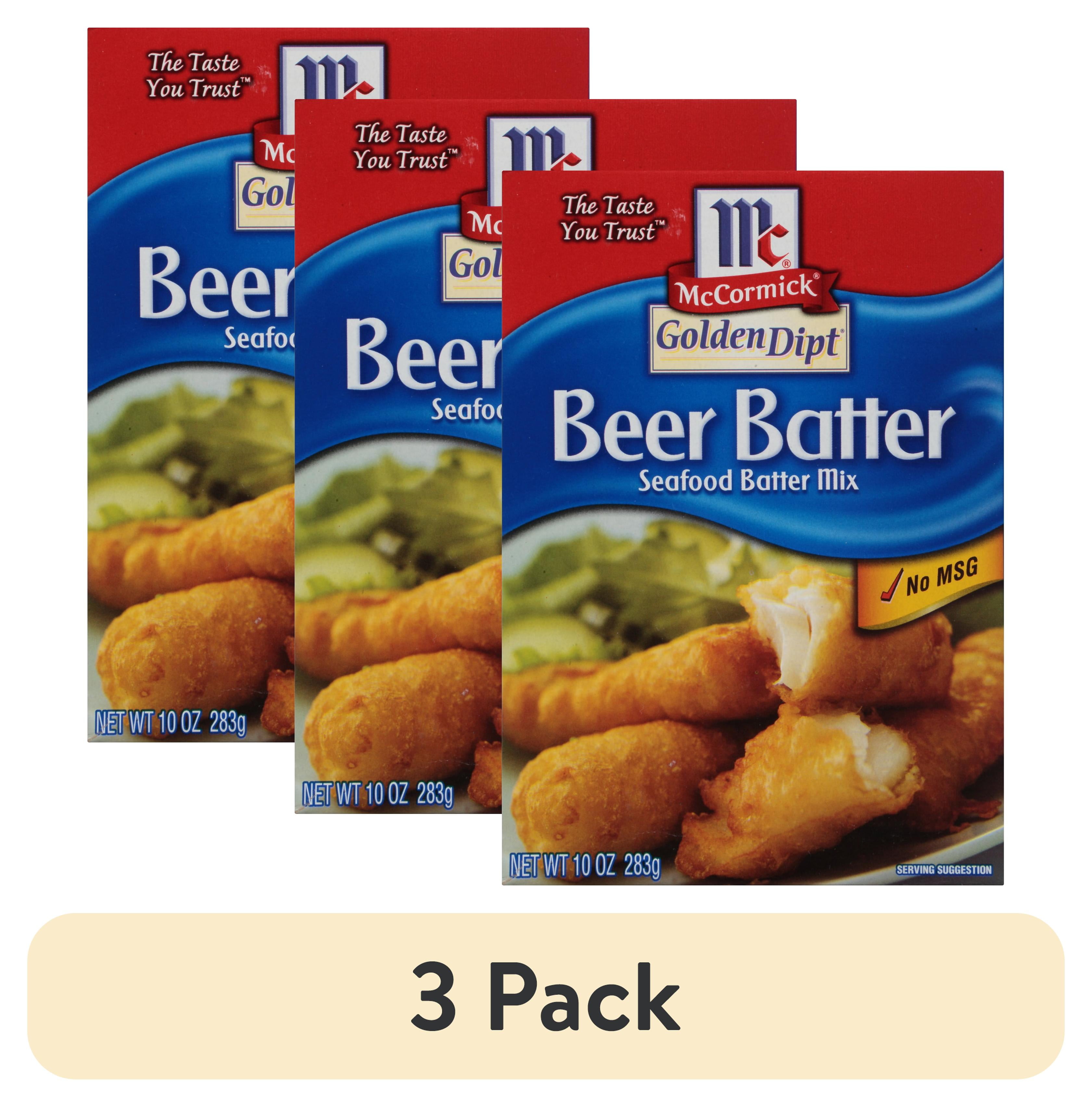 (3 pack) McCormick GOLDEN DIPT Beer Batter Seafood Batter Mix, 10.0 oz ...