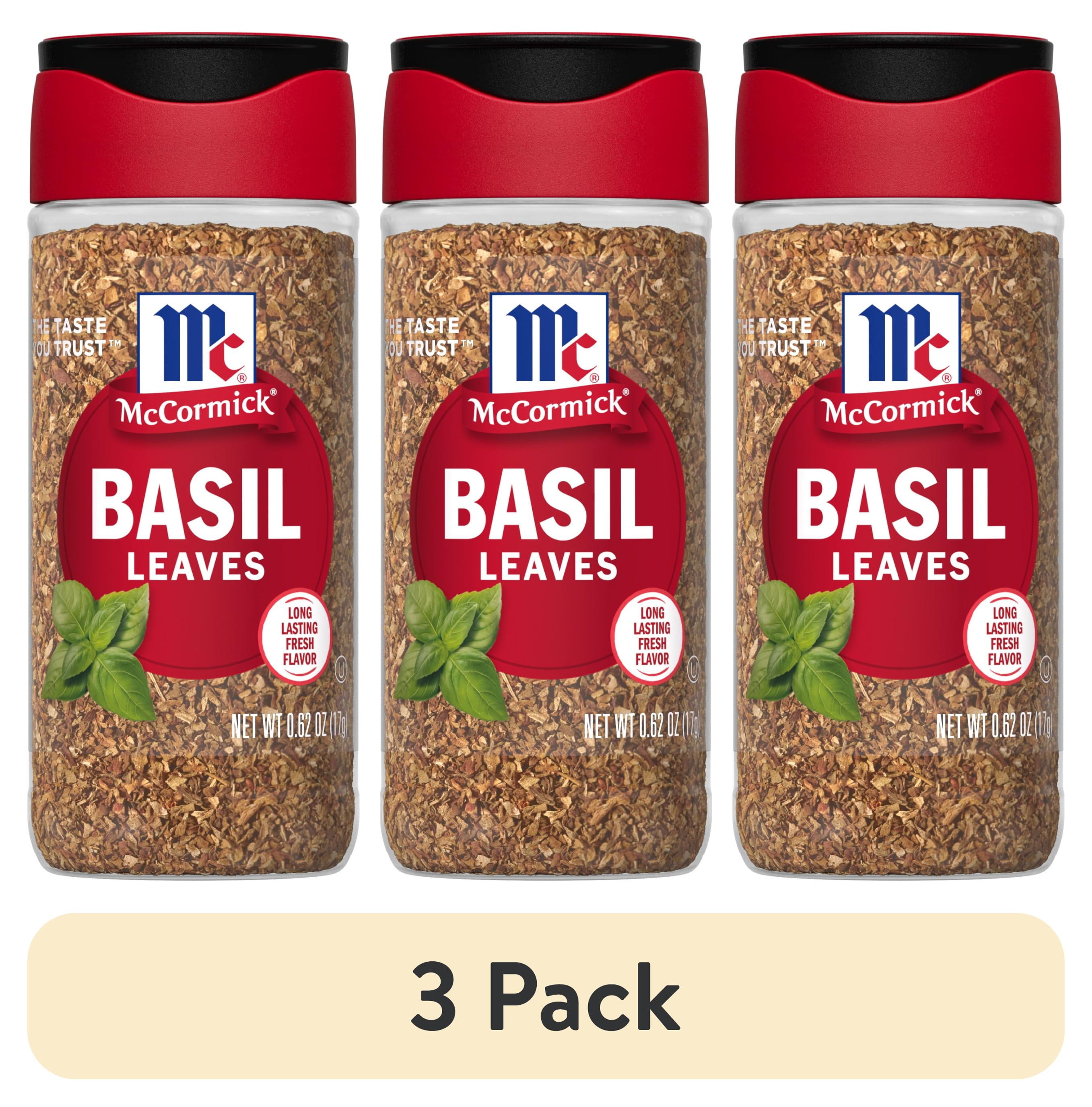 (3 pack) McCormick Kosher Basil Leaves, 0.62 oz Bottle - Walmart.com
