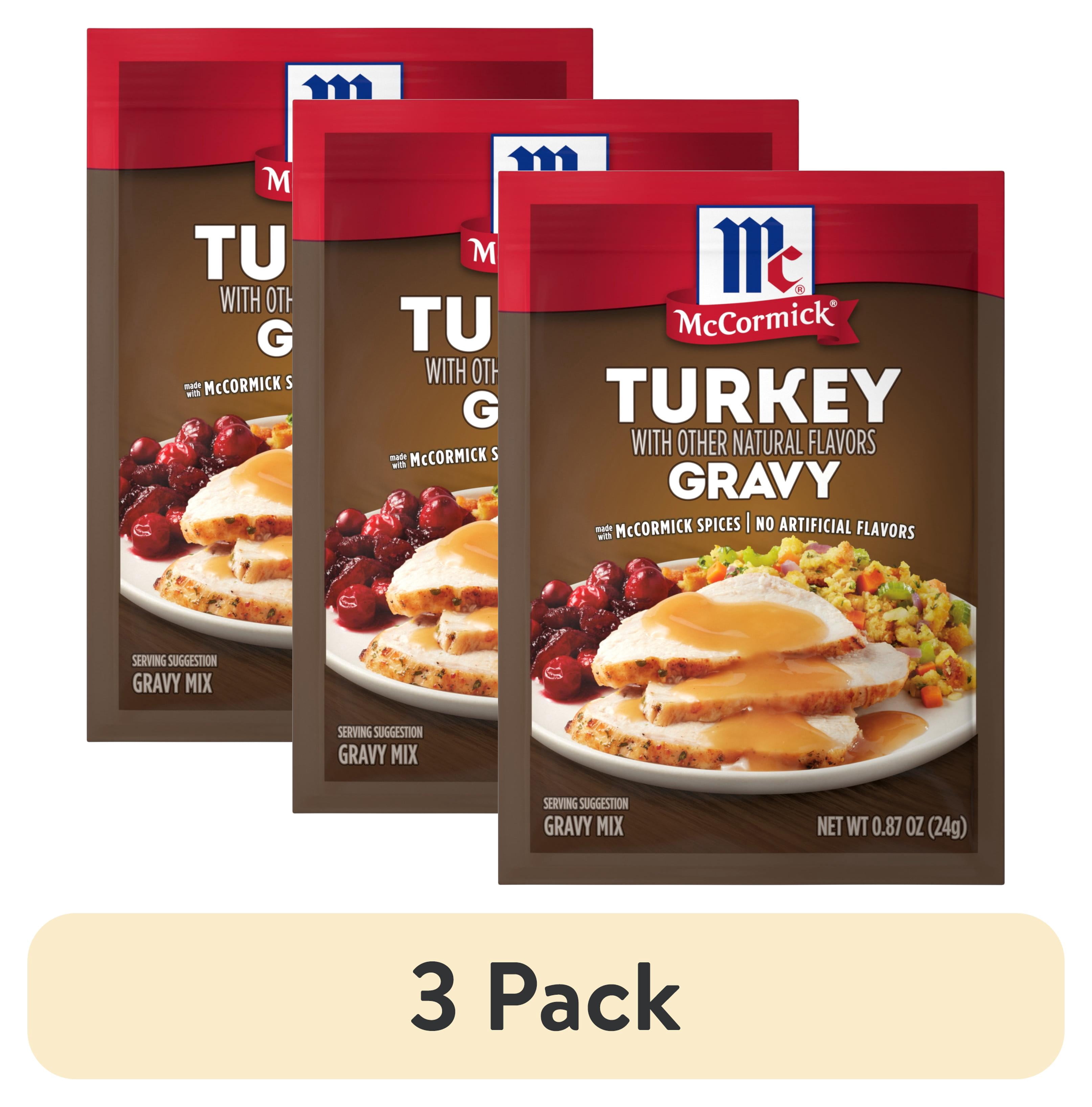 (3 pack) McCormick No Artificial Flavors Turkey Gravy Seasoning Mix, 0. ...