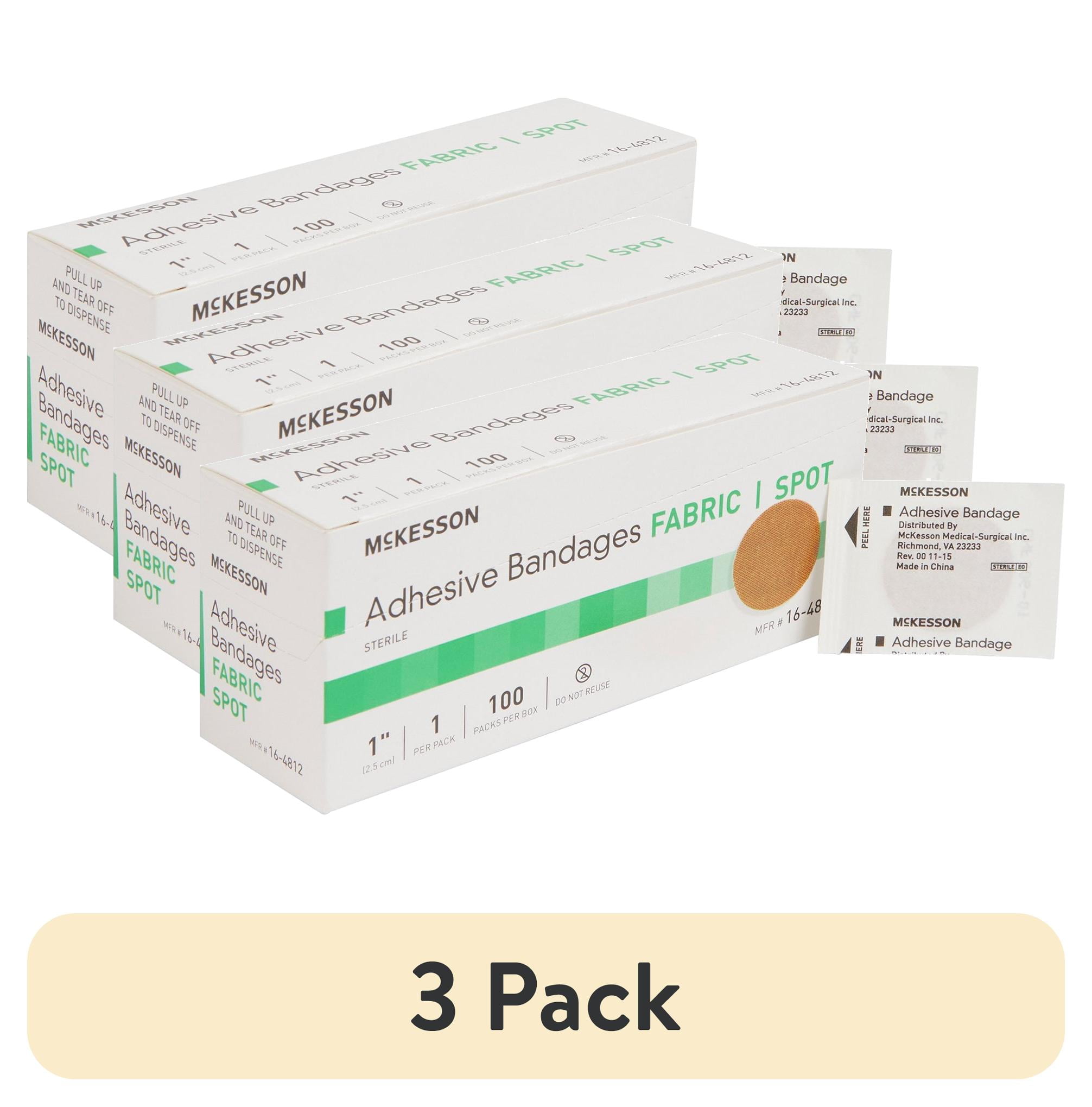 (3 pack) McKesson Adhesive Spot Bandages - Sterile, Round, Tan Fabric ...