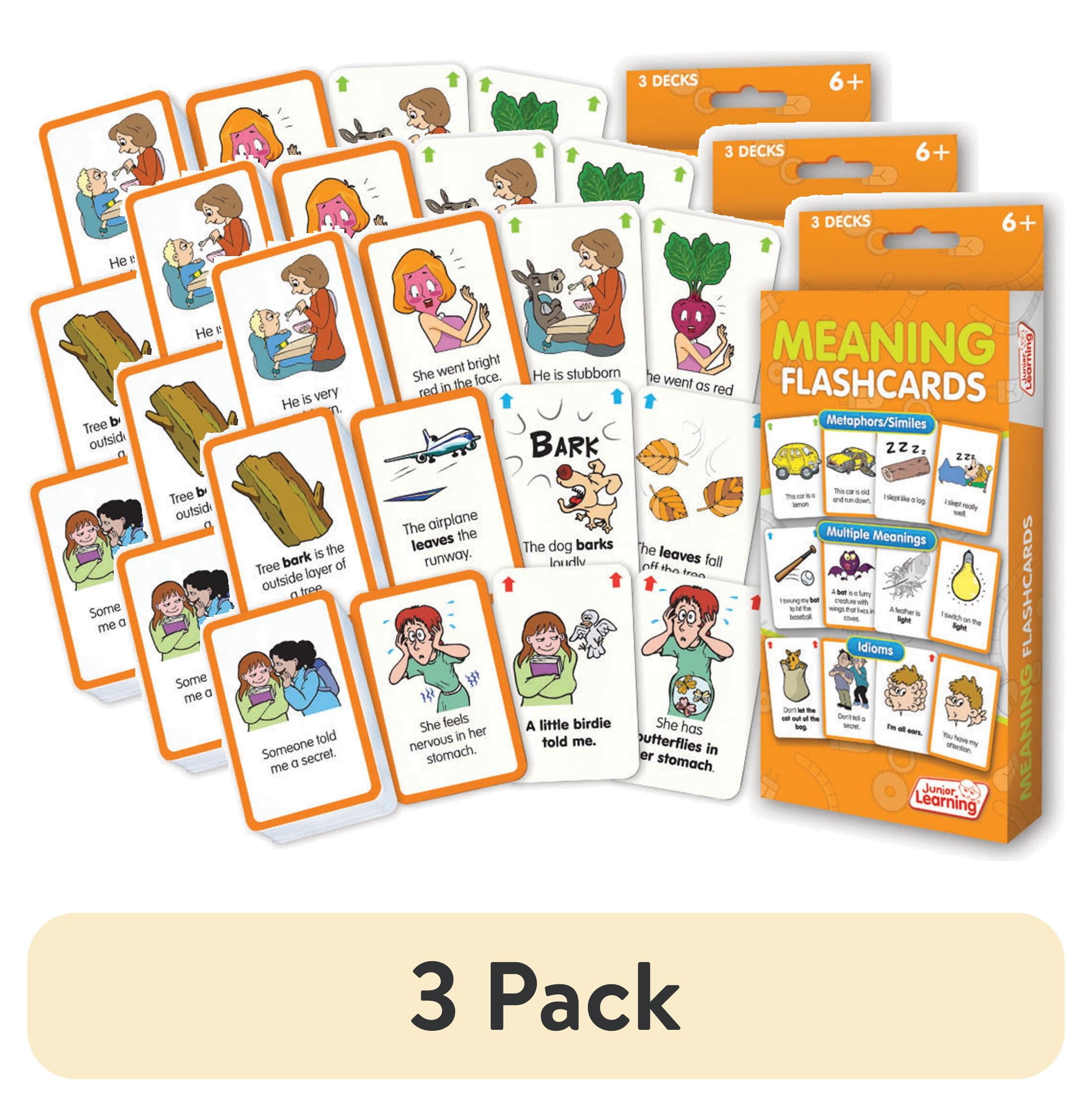 (3 pack) Meaning Flashcards Junior Learning for Ages 6-9+, Grade 1 to ...