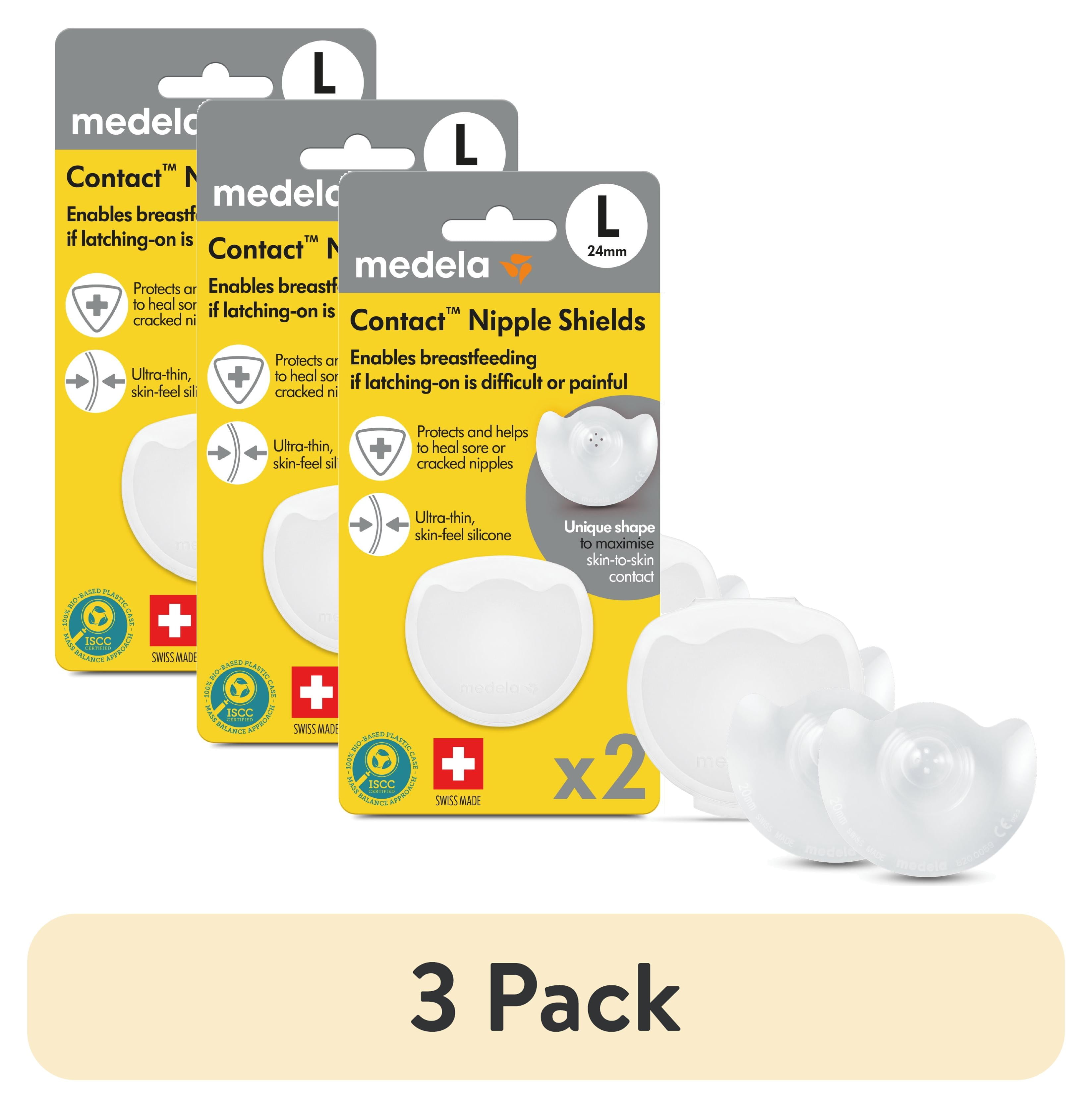 (3 pack) Medela Contact Nipple Shields, 24mm with Carrying Case ...
