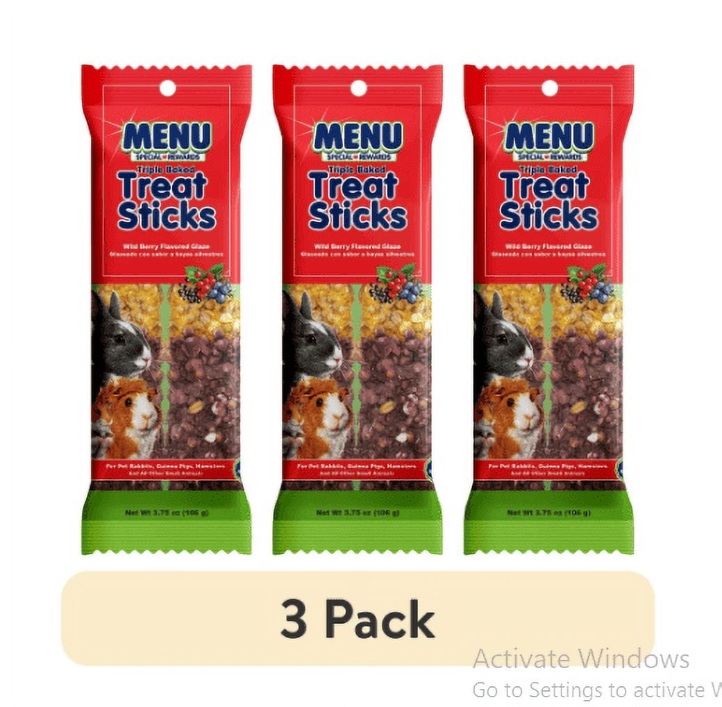 (3 pack) Menu Crunch Sticks Chewable Treat for Rabbit, Guinea Pigs ...